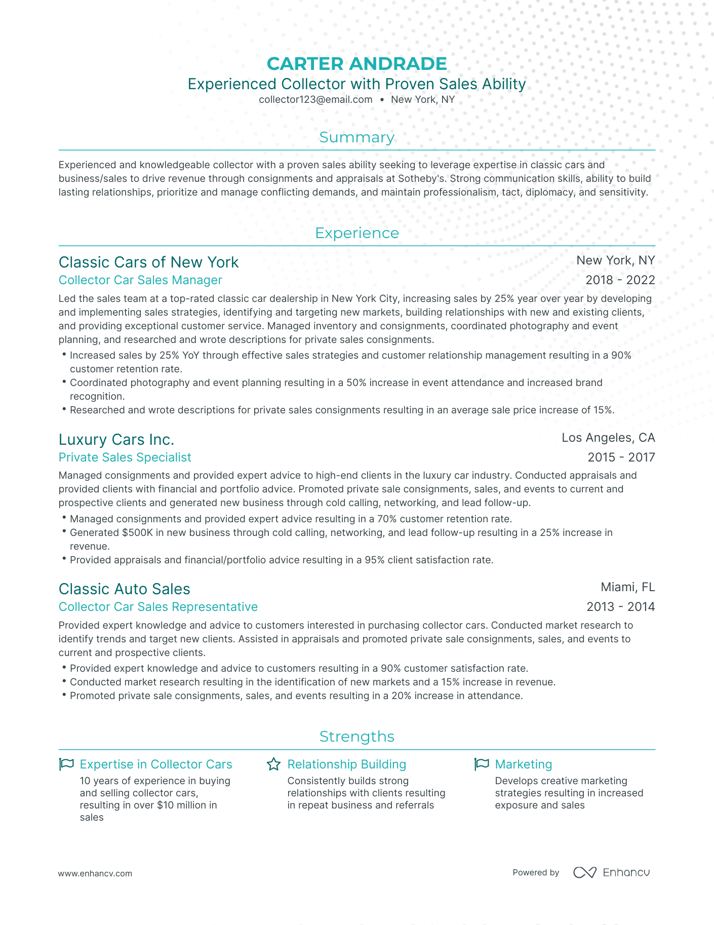 5 Collector Resume Examples & Guide for 2024