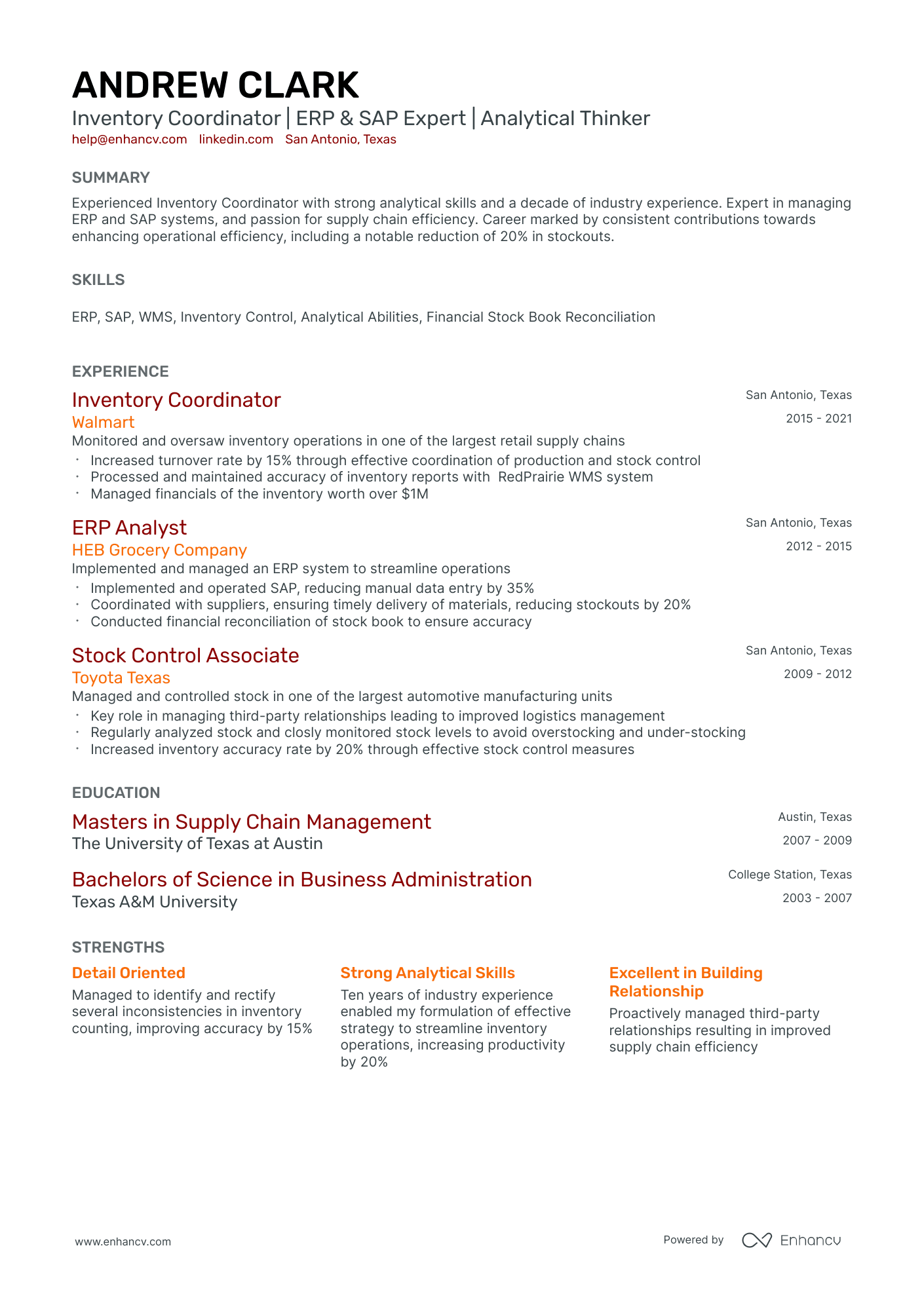 10 Inventory Coordinator Resume Examples & Guide for 2026