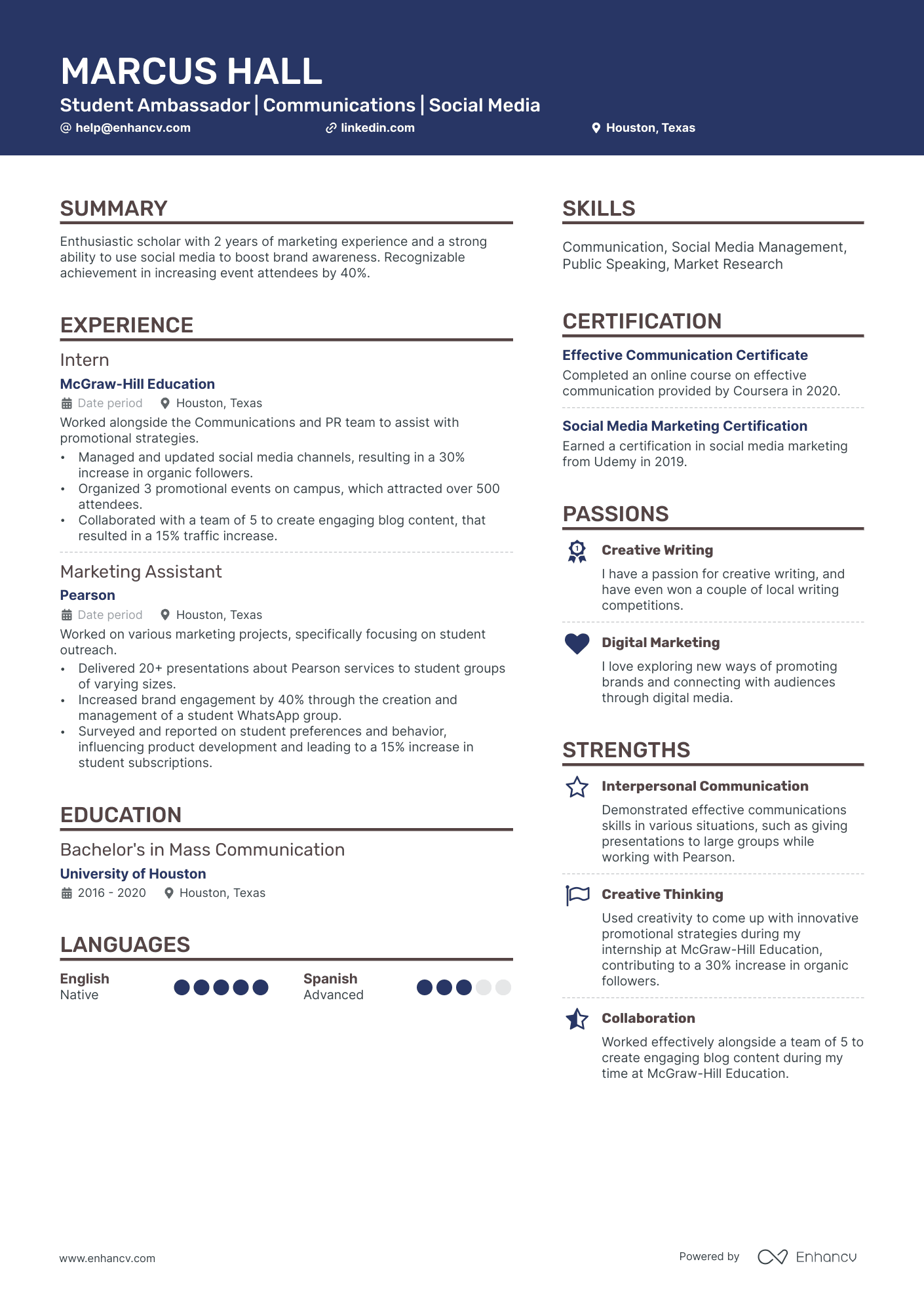 10 Student Ambassador Resume Examples & Guide for 2026
