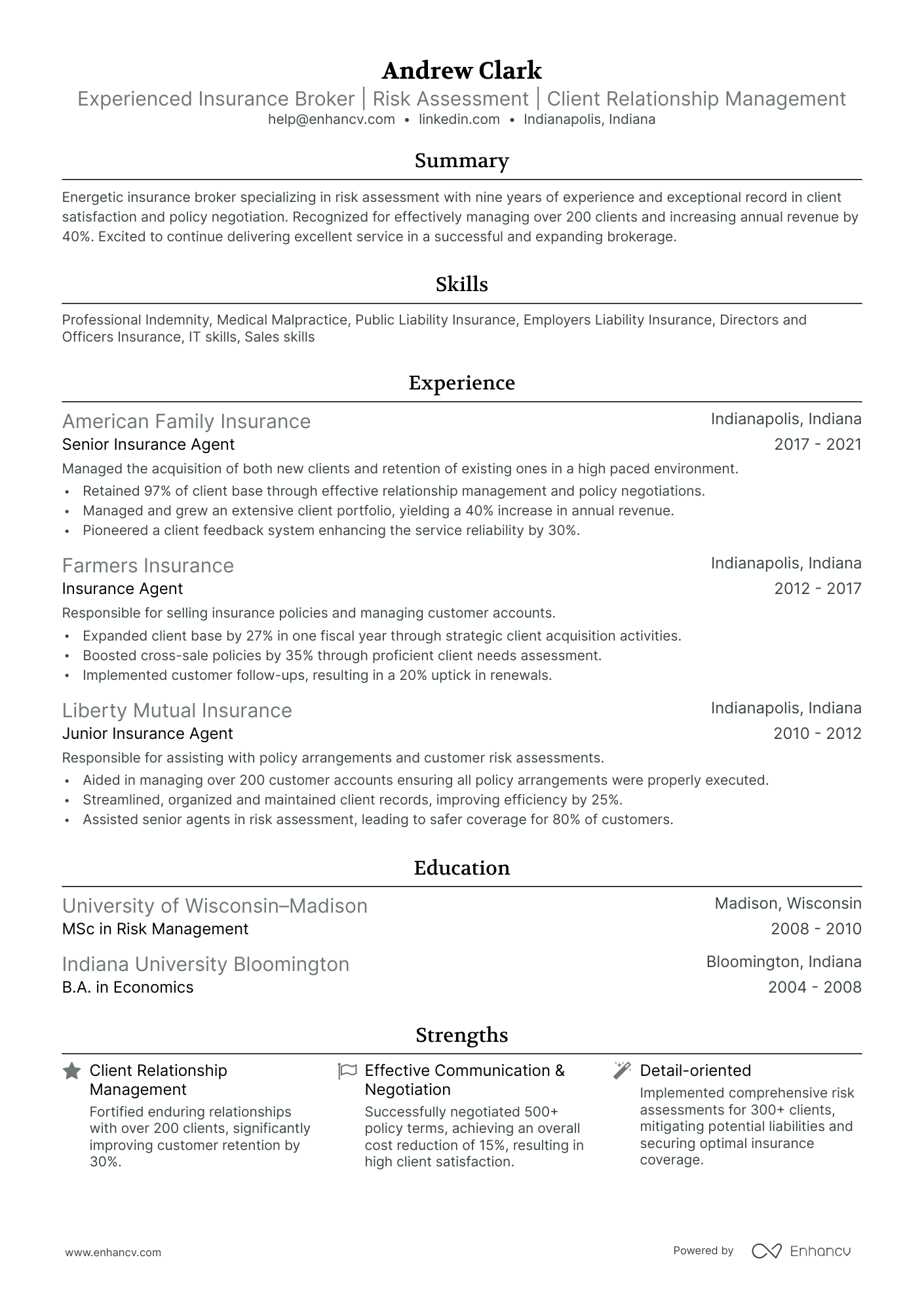 10 Insurance Broker Resume Examples & Guide for 2026