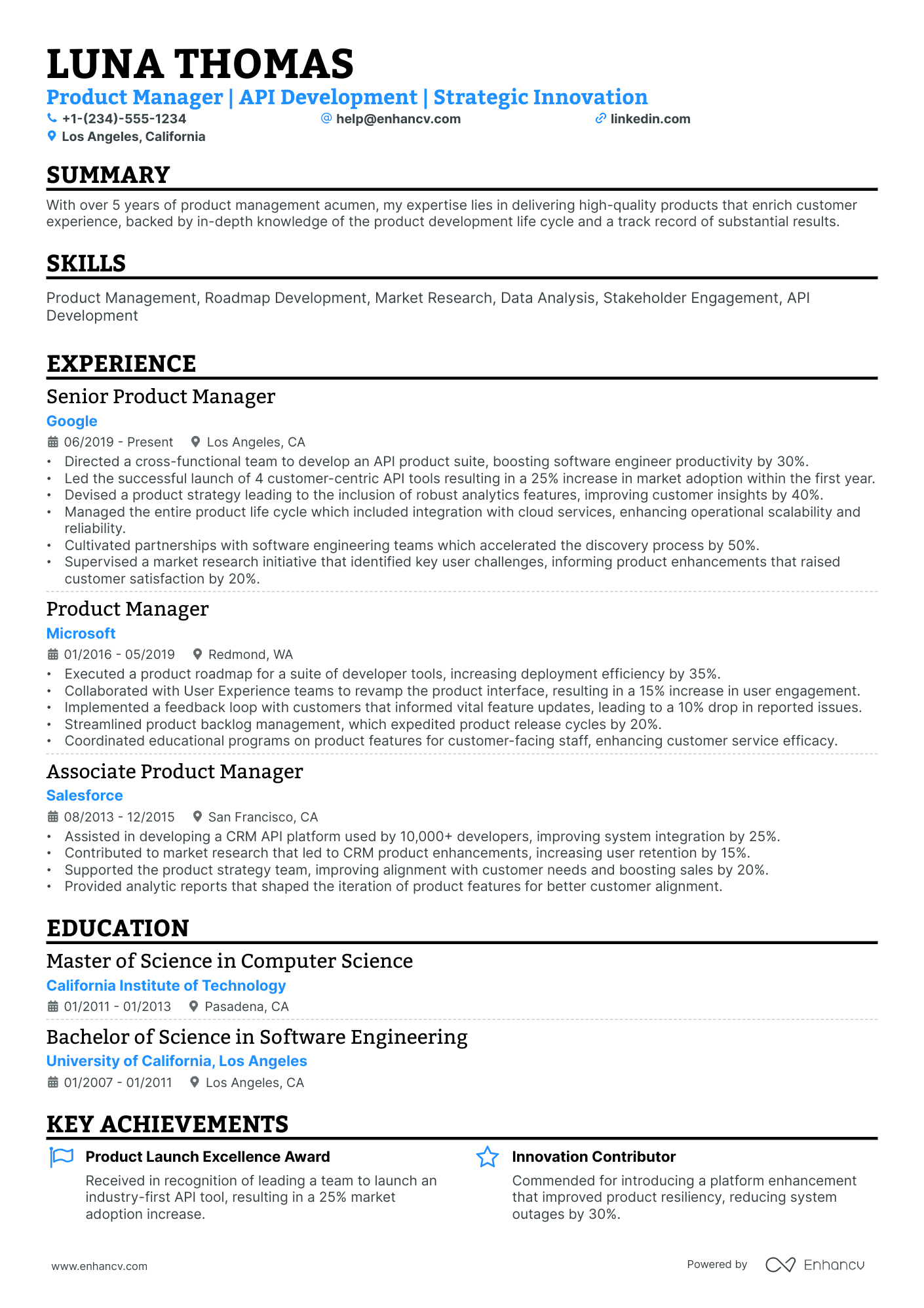 10 API Product Manager Resume Examples & Guide for 2026
