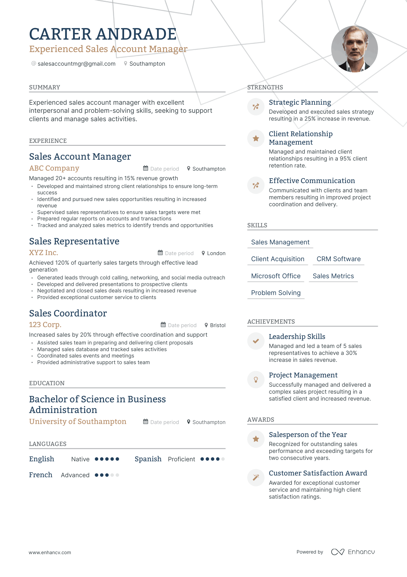 5 Sales Account Manager Resume Examples & Guide for 2024