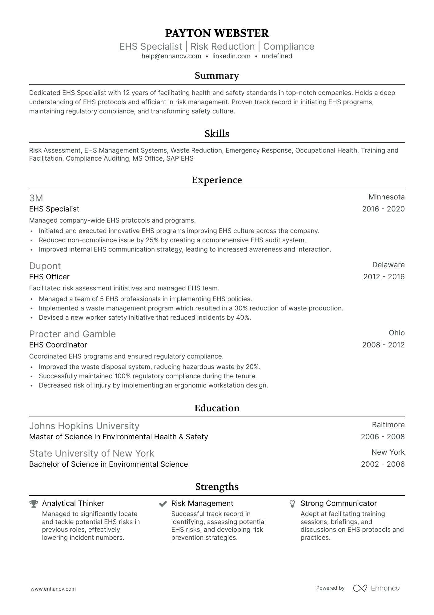 10 EHS Specialist Resume Examples & Guide for 2026