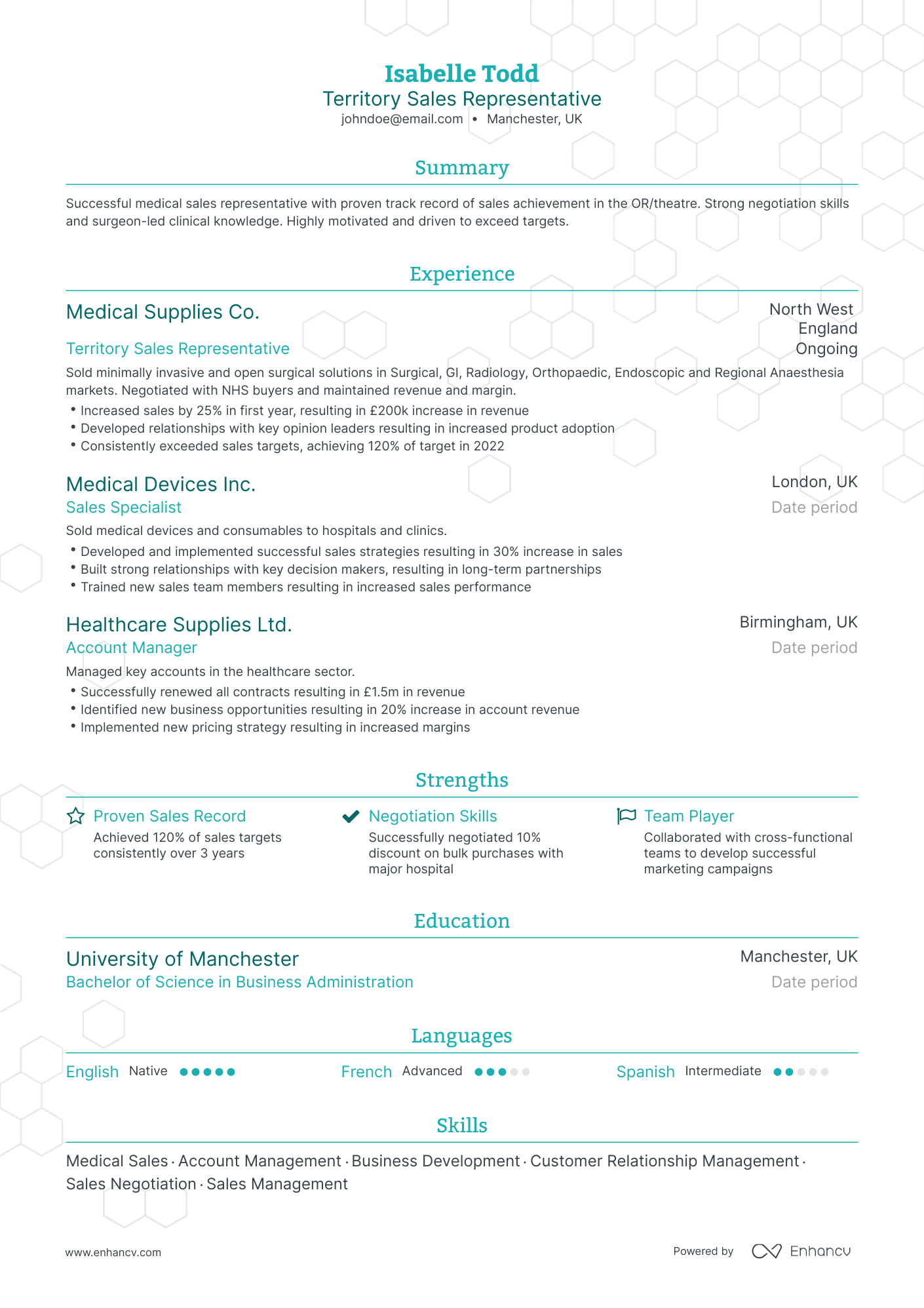5 Territory Sales Representative Resume Examples & Guide for 2024