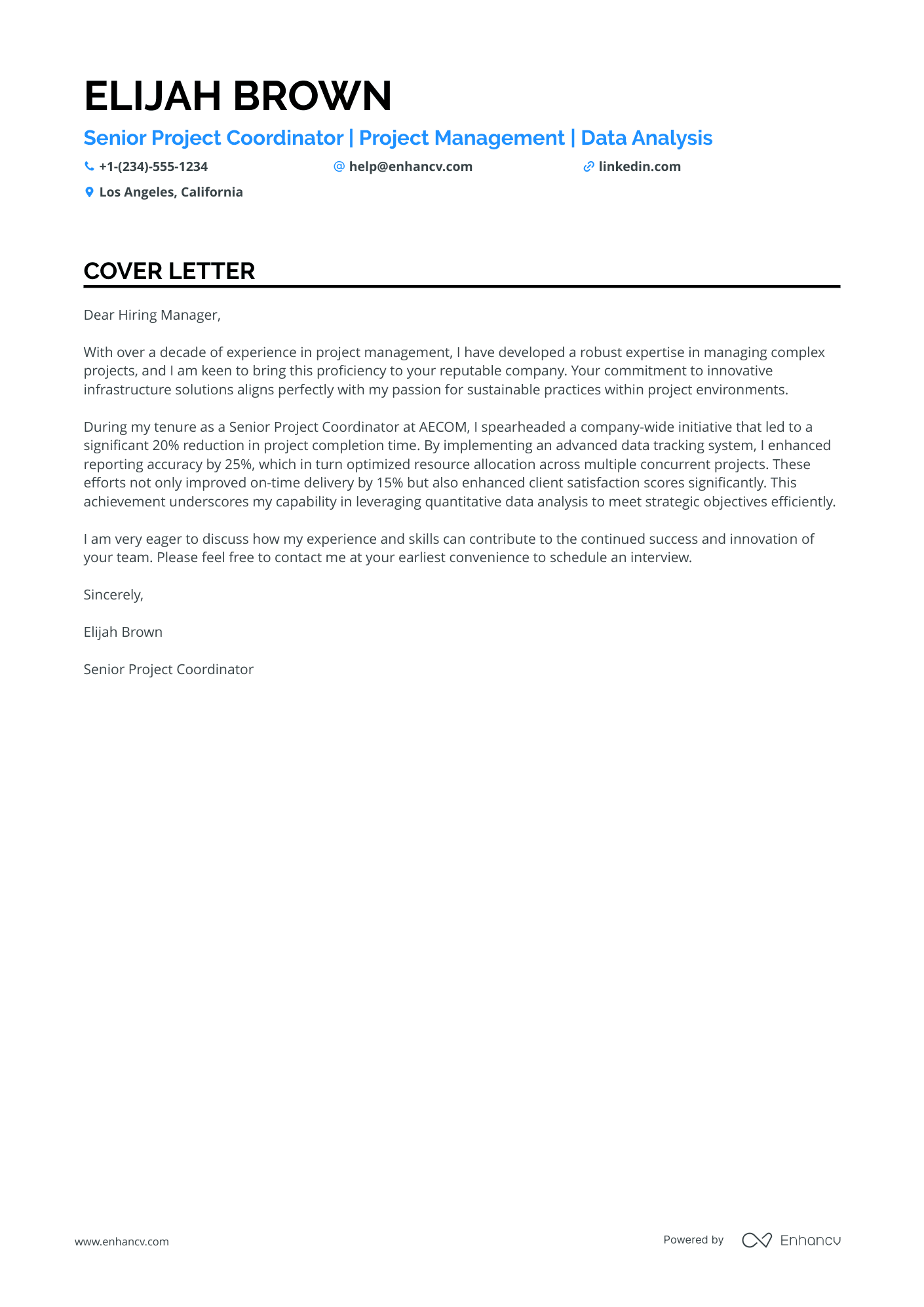 5 Professional Project Coordinator Cover Letter Examples and Template ...