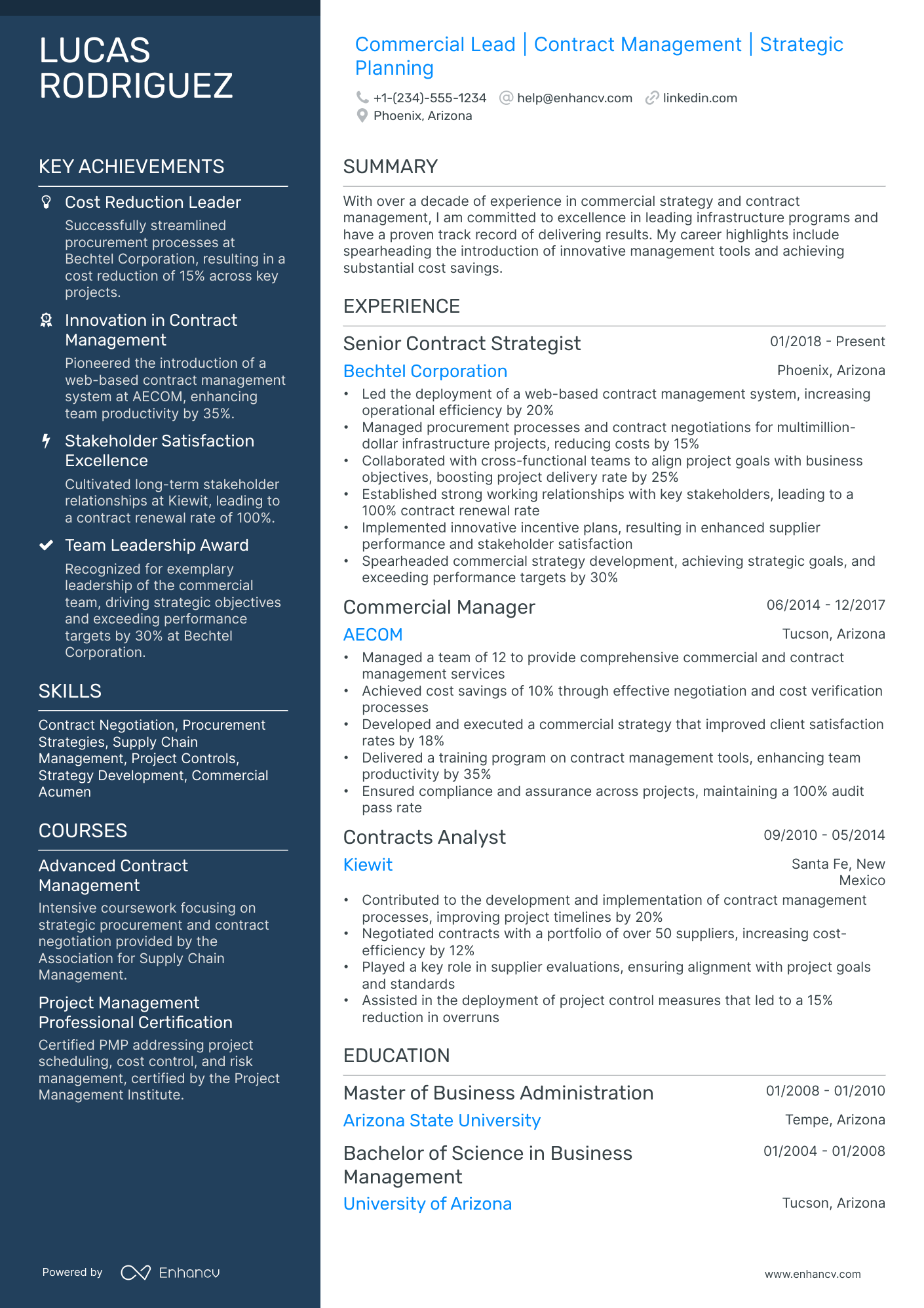 10 Commercial Manager Resume Examples & Guide for 2026