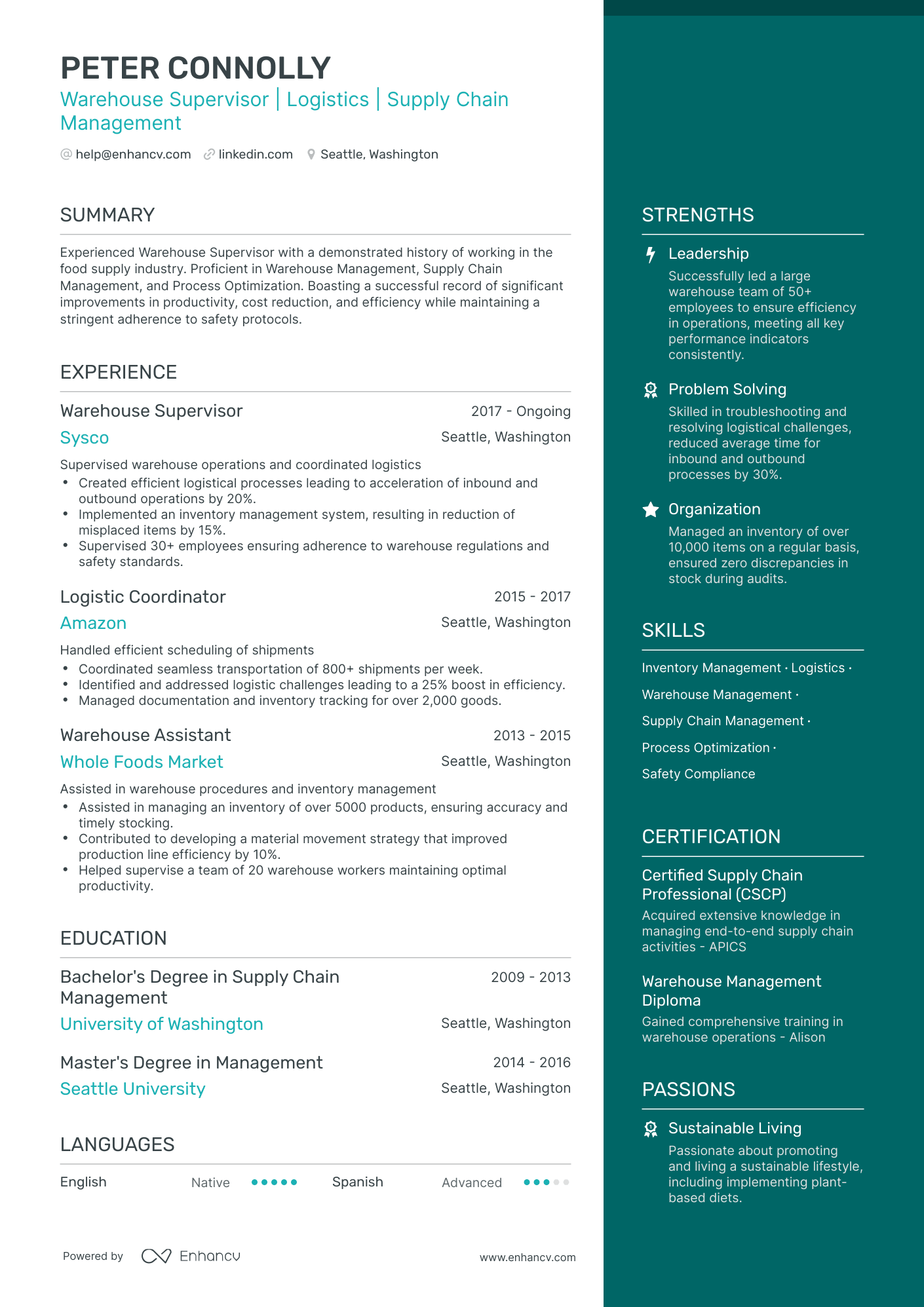 5 Warehouse Supervisor Resume Examples & Guide for 2024