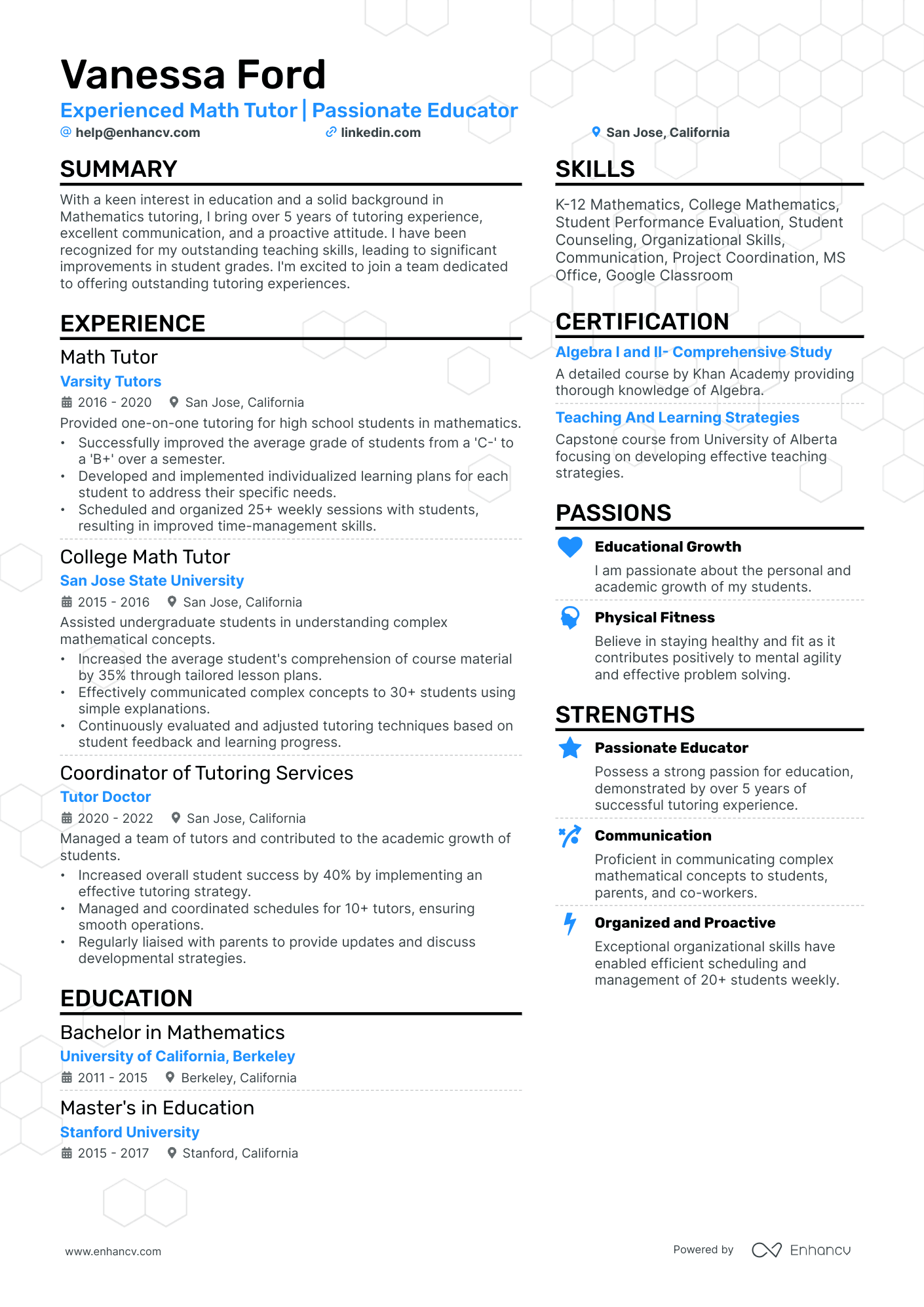 10 Math Tutor Resume Examples & Guide for 2025