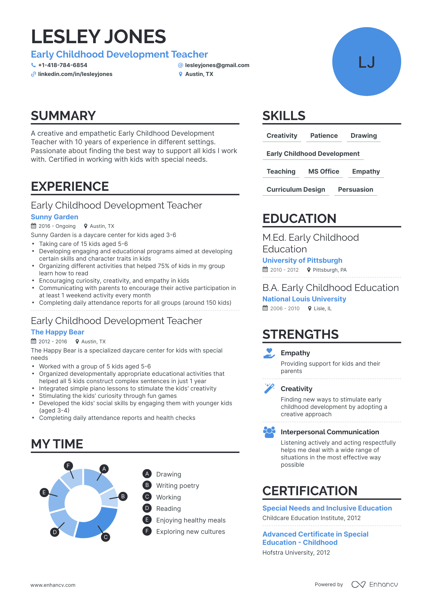 4 Early Childhood Teacher Resume Examples & Guide for 2023