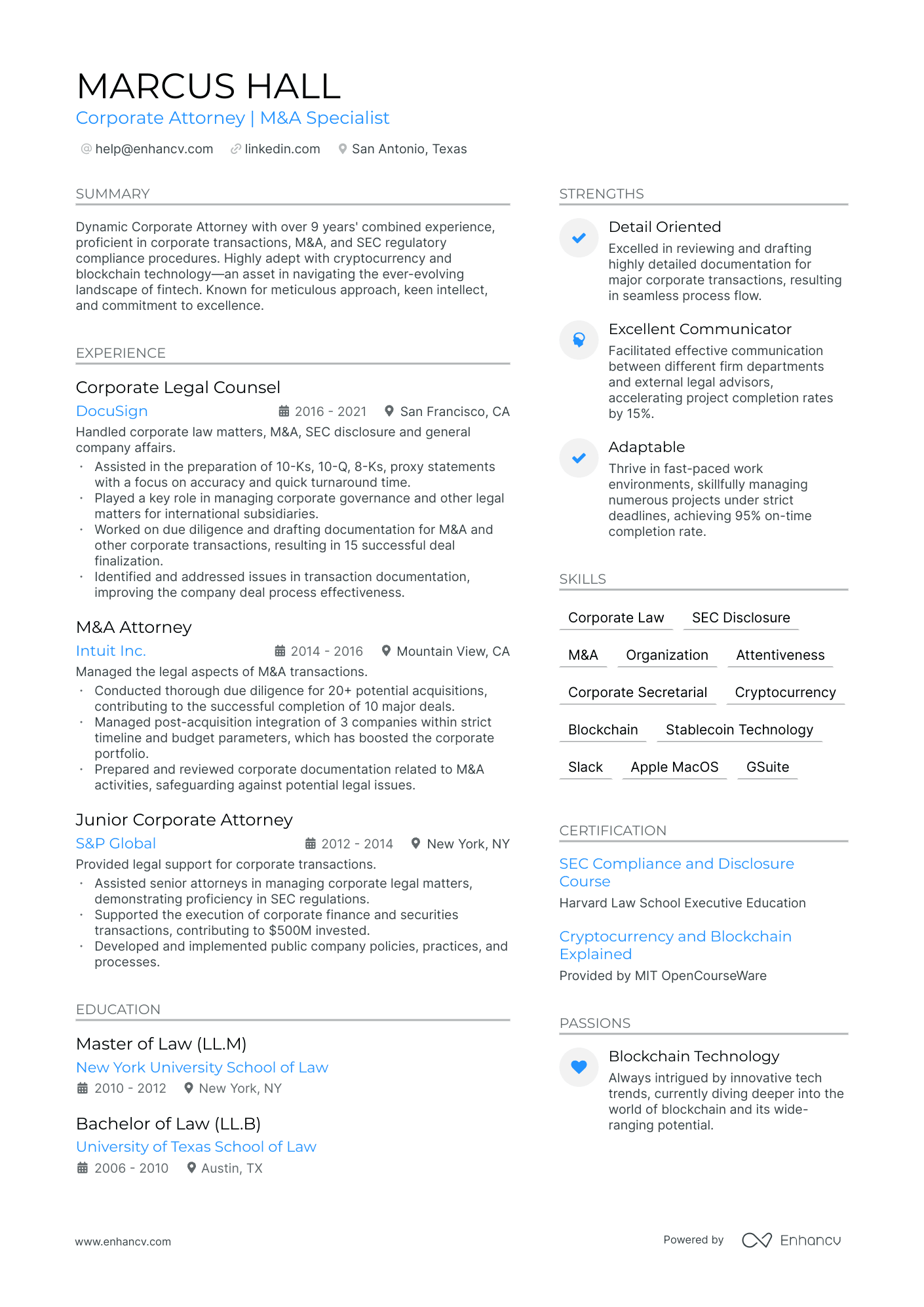 5 Corporate Counsel Resume Examples & Guide for 2024