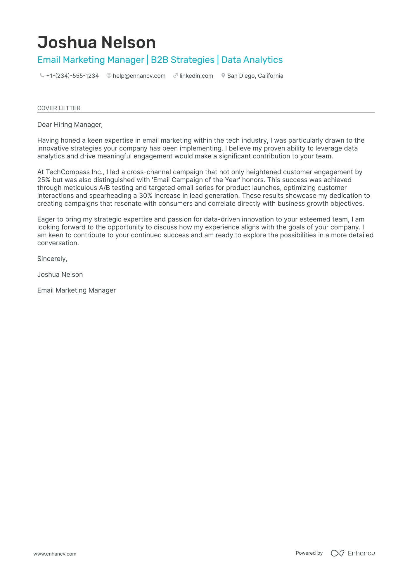 17 Professional Marketing Manager Cover Letter Examples and Template ...