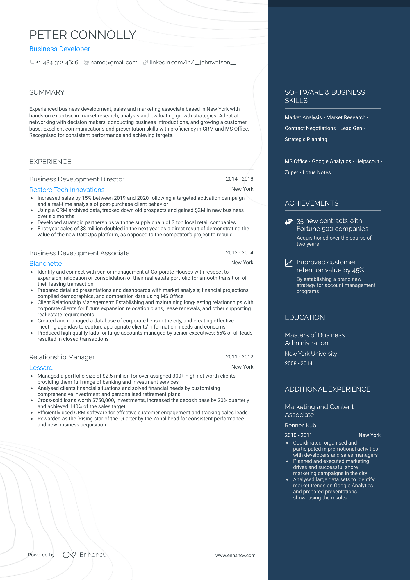 Business Development Resume Samples [4 Templates + Tips] (Layout ...