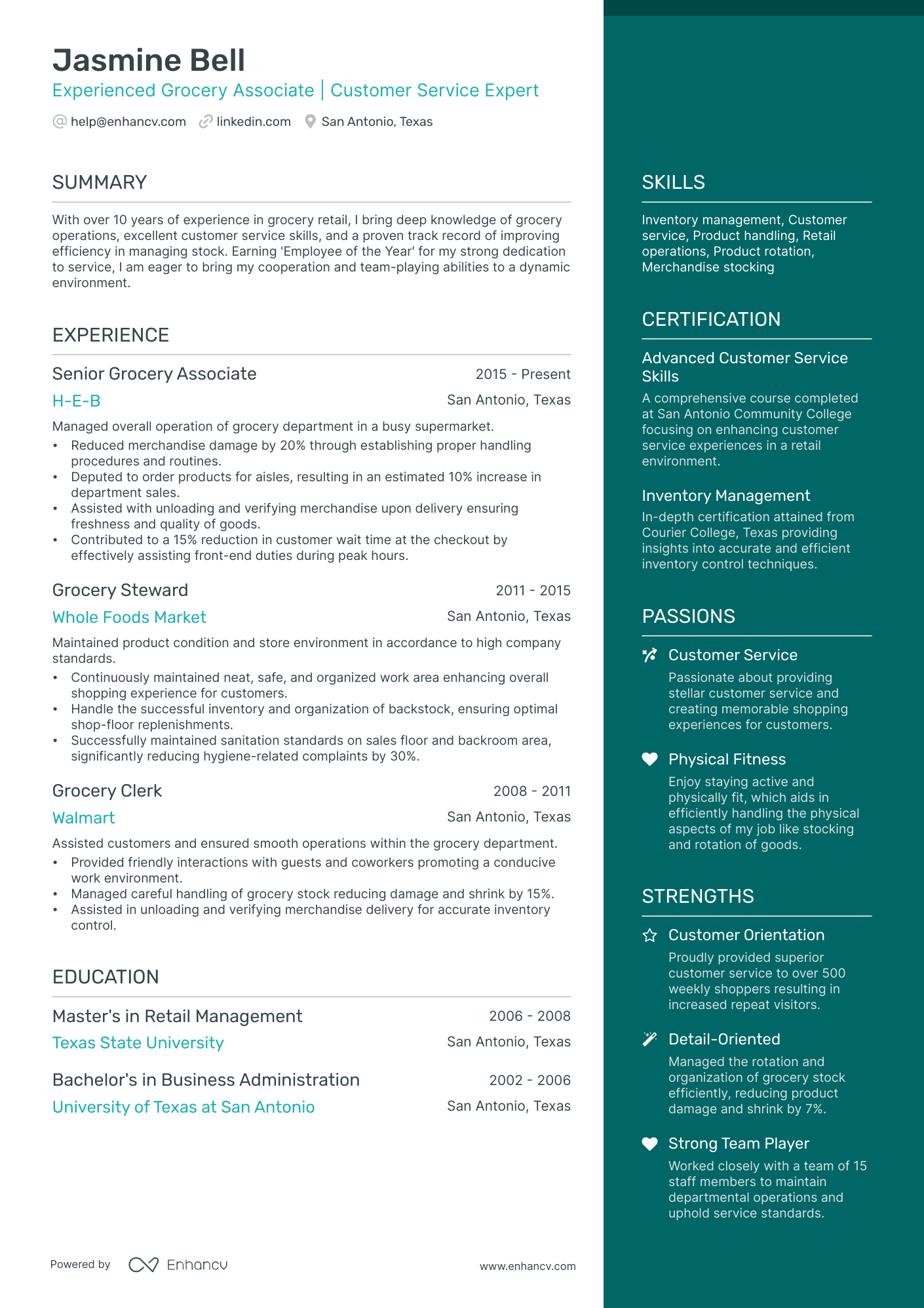 10 Grocery Stocker Resume Examples & Guide for 2025