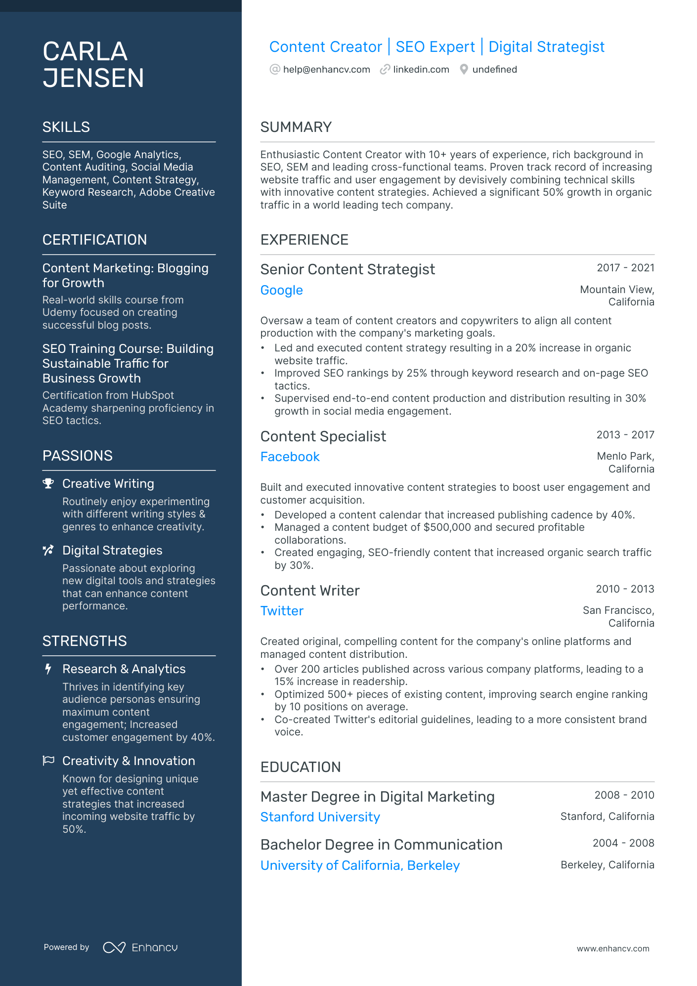 10 Content Creator Resume Examples - March 2026