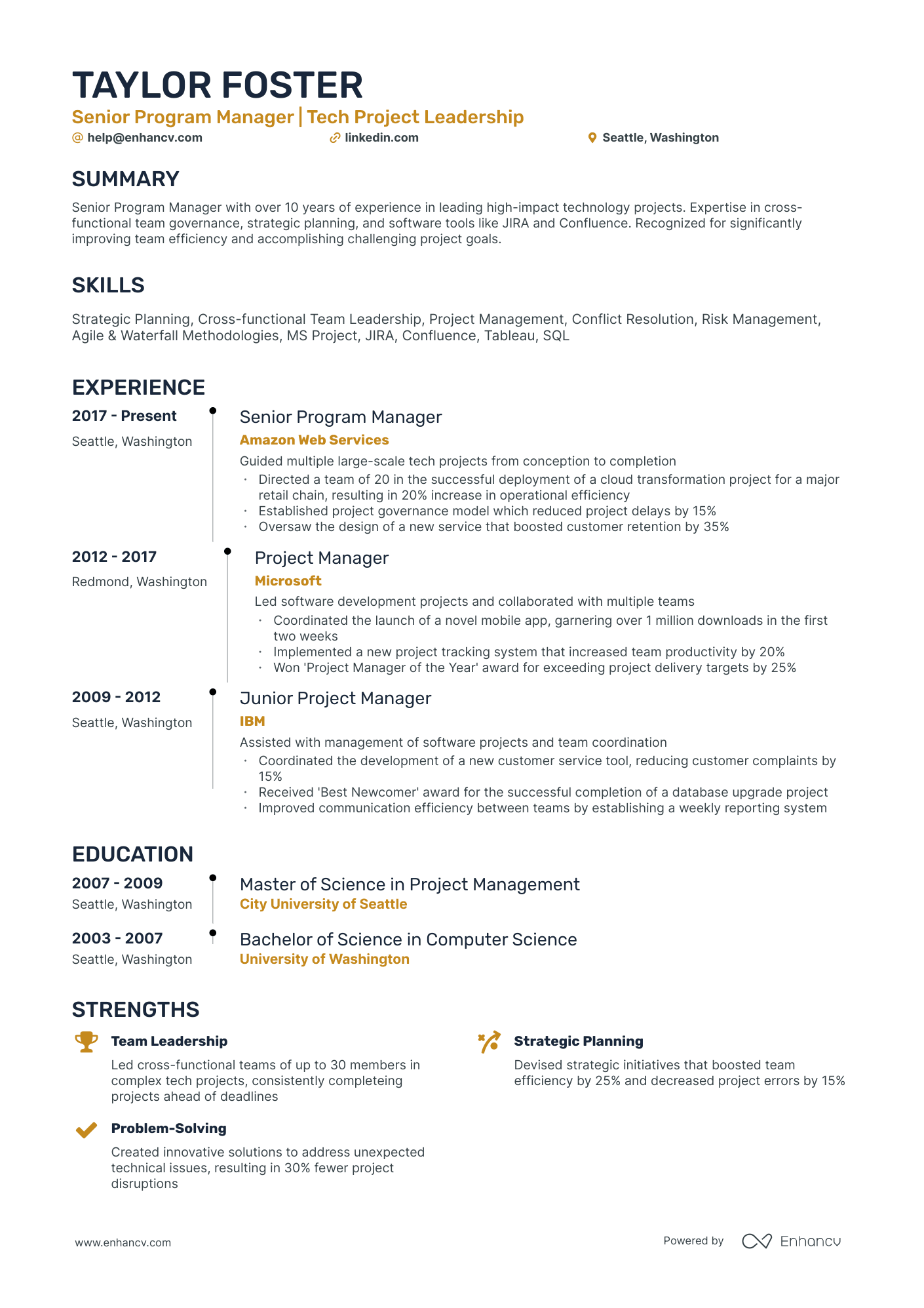 10 Senior Program Manager Resume Examples & Guide for 2026