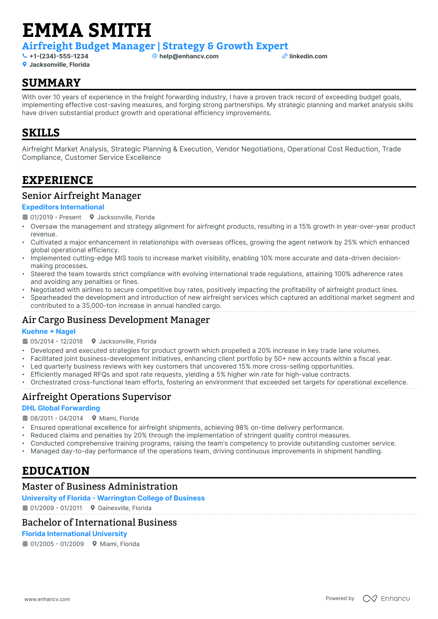 10 Import-Export Manager Resume Examples & Guide for 2025