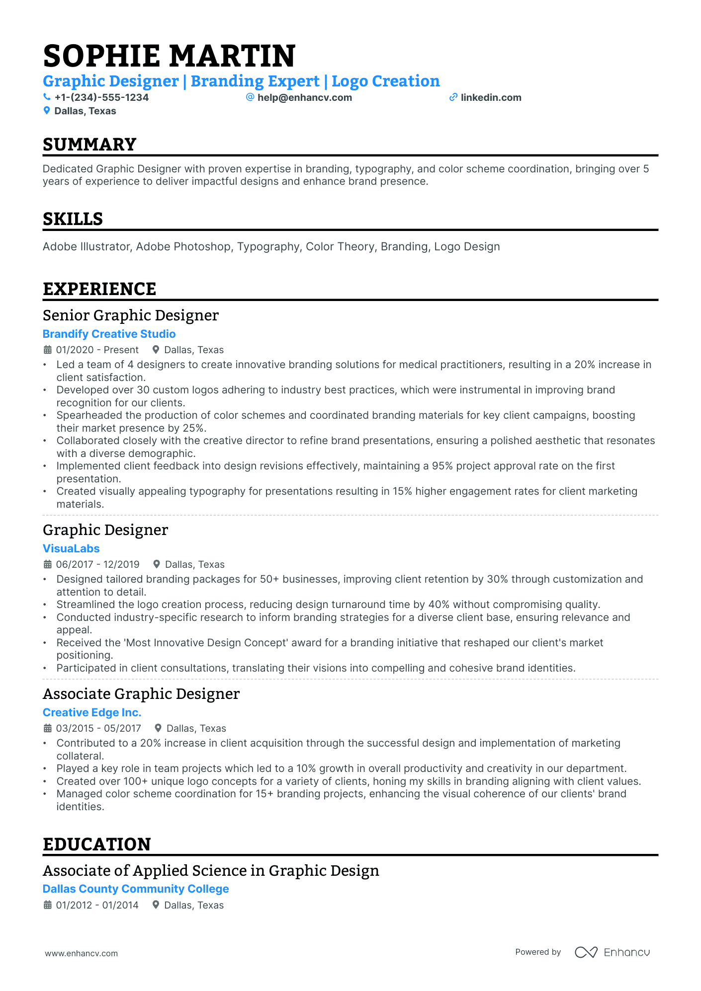 10 Logo Designer Resume Examples & Guide for 2026