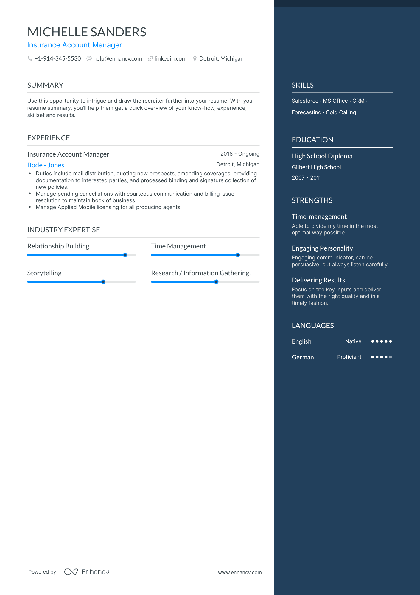 Insurance Account Manager Resume Examples & Guide for 2023 (Layout ...
