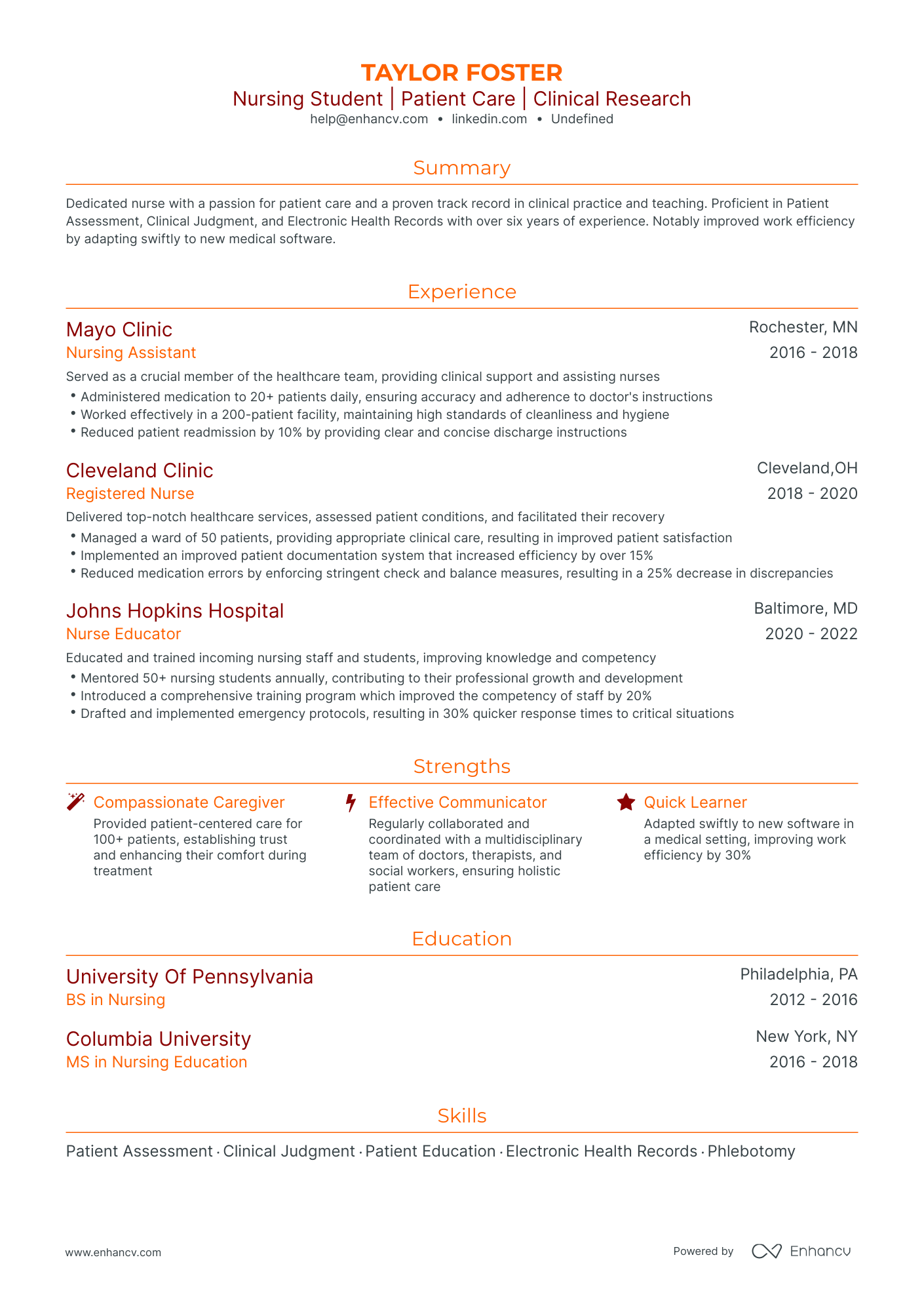 5 Nursing Student Clinical Experience Resume Examples & Guide for 2024