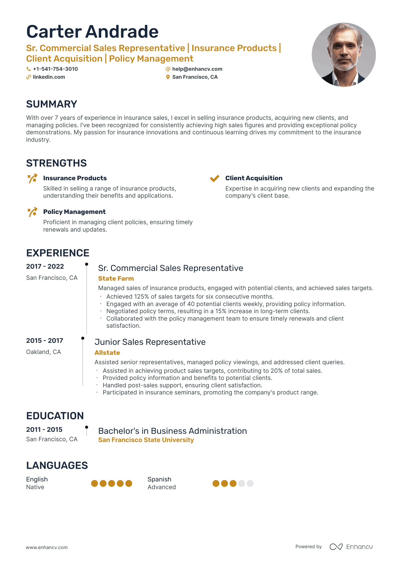 5 Insurance Sales Resume Examples & Guide for 2025