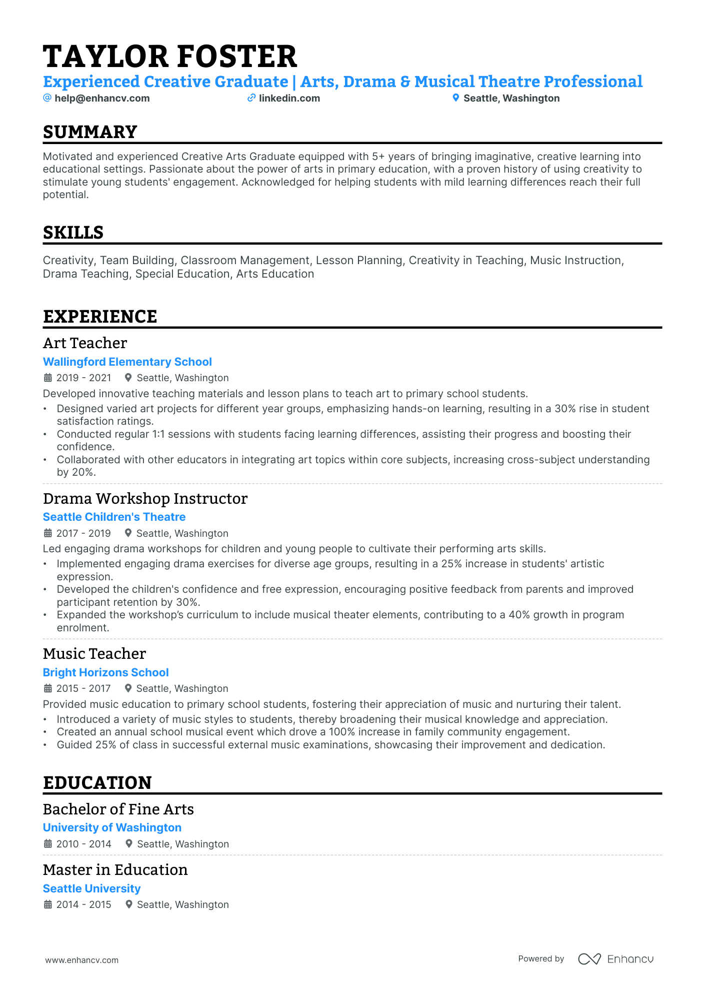 10 Musical Theatre Resume Examples, Templates & Guide for 2026