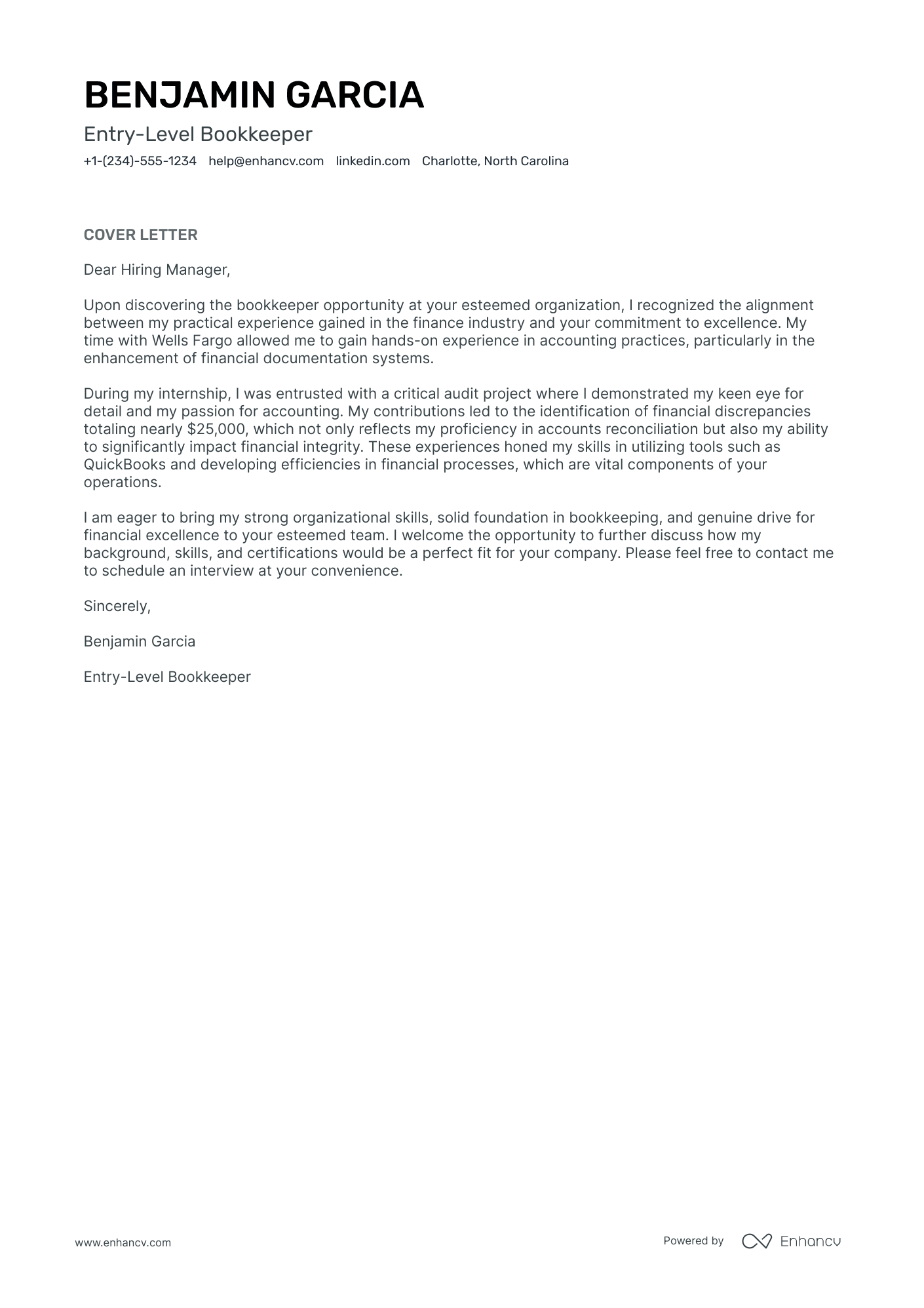 7 Professional Bookkeeper Cover Letter Examples and Template for 2026 ...