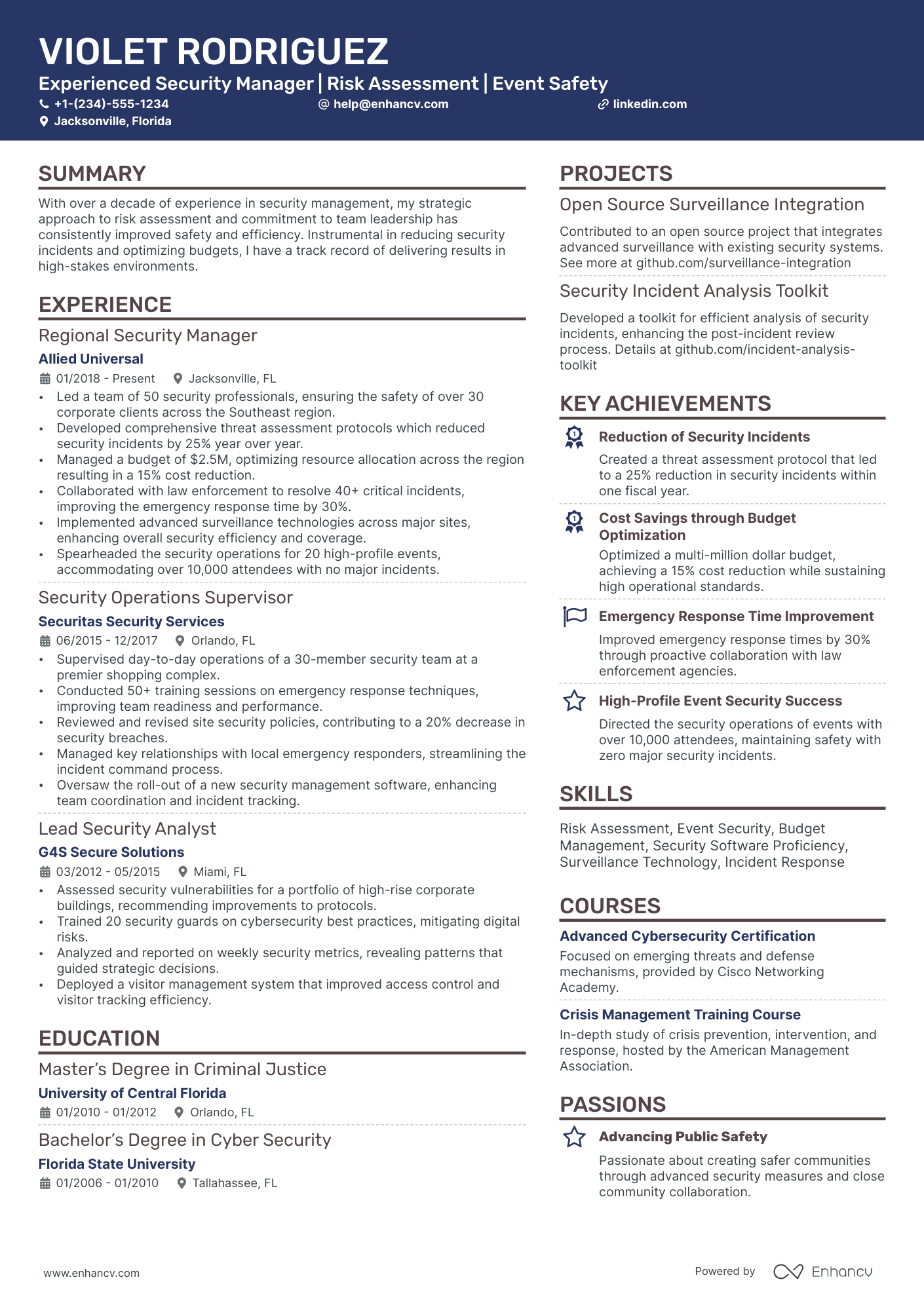 10 Security Director Resume Examples & Guide for 2026