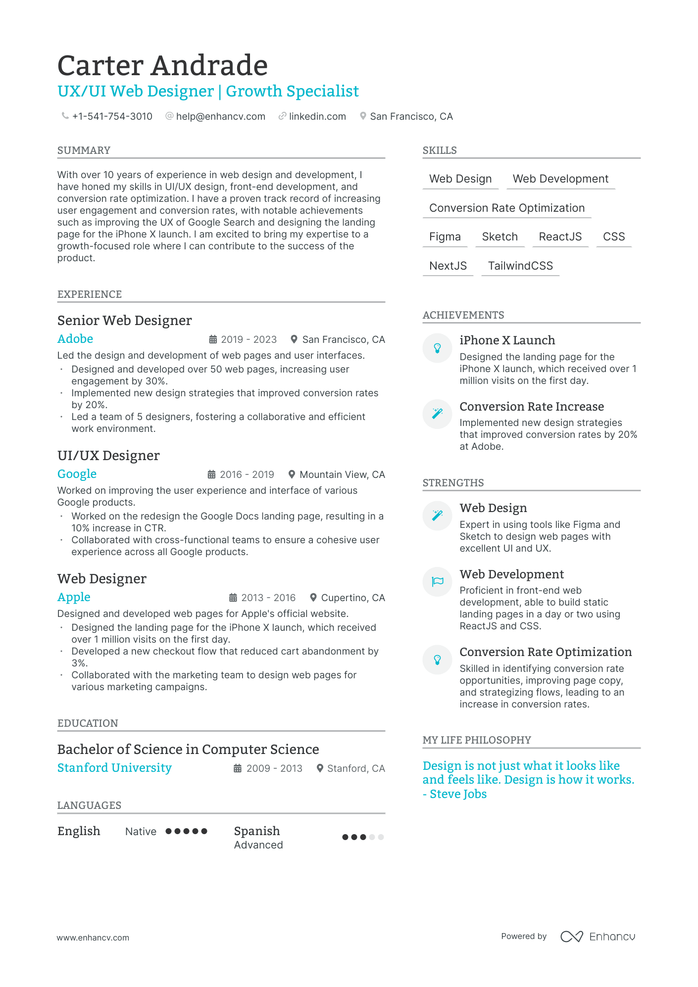 5 Web Designer Resume Examples & Guide for 2024