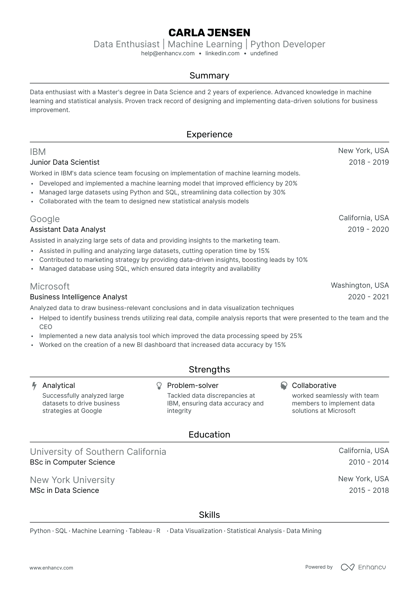 5 Entry-level Data Scientist Resume Examples & Guide for 2024 5 Entry-level Data Scientist Resume Examples & Guide for 2024