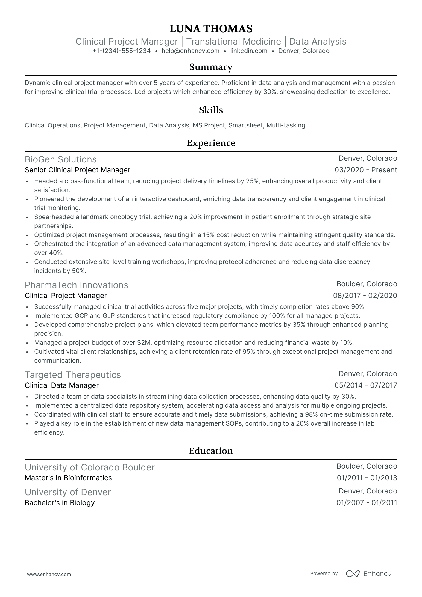 10 Clinical Project Manager Resume Examples & Guide for 2026