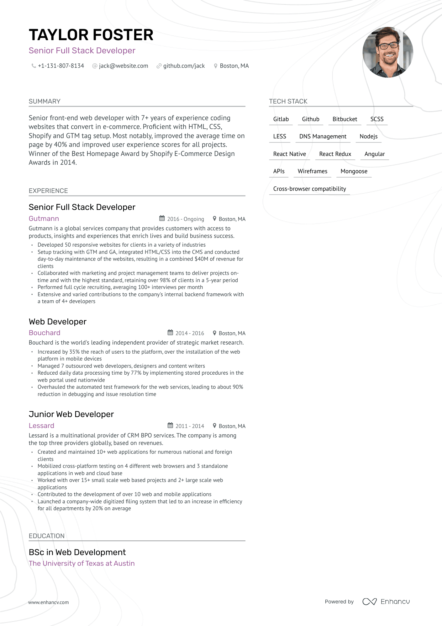 8 Web Developer Resume Examples & Guide for 2023