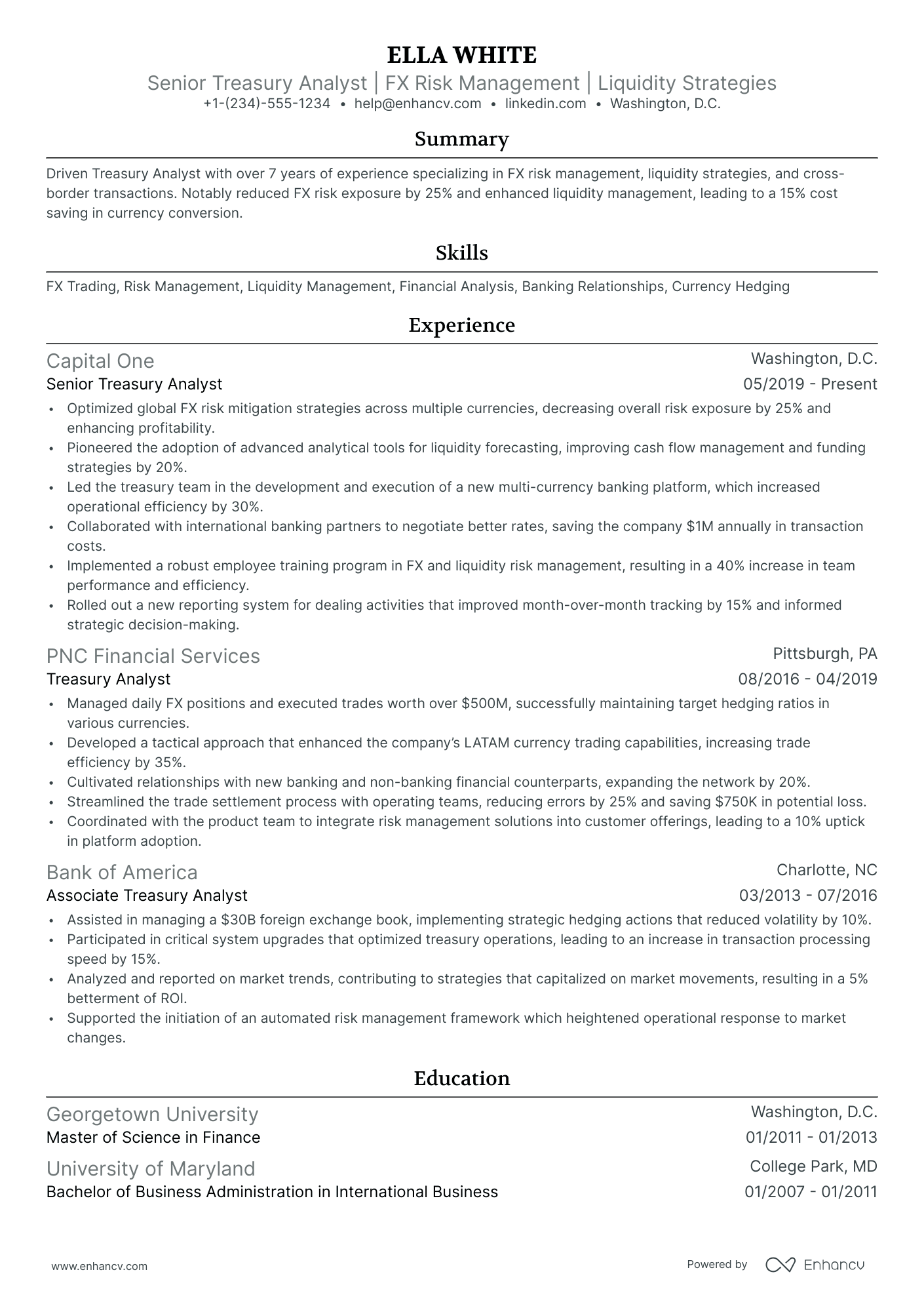 10 Treasury Manager Resume Examples & Guide for 2026