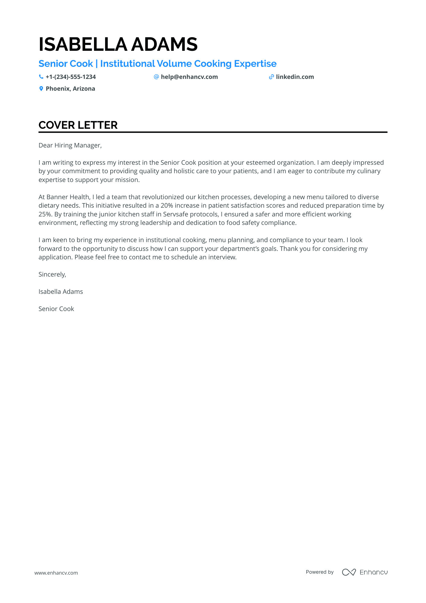 5 Professional Culinary Cover Letter Examples and Template for 2026 ...