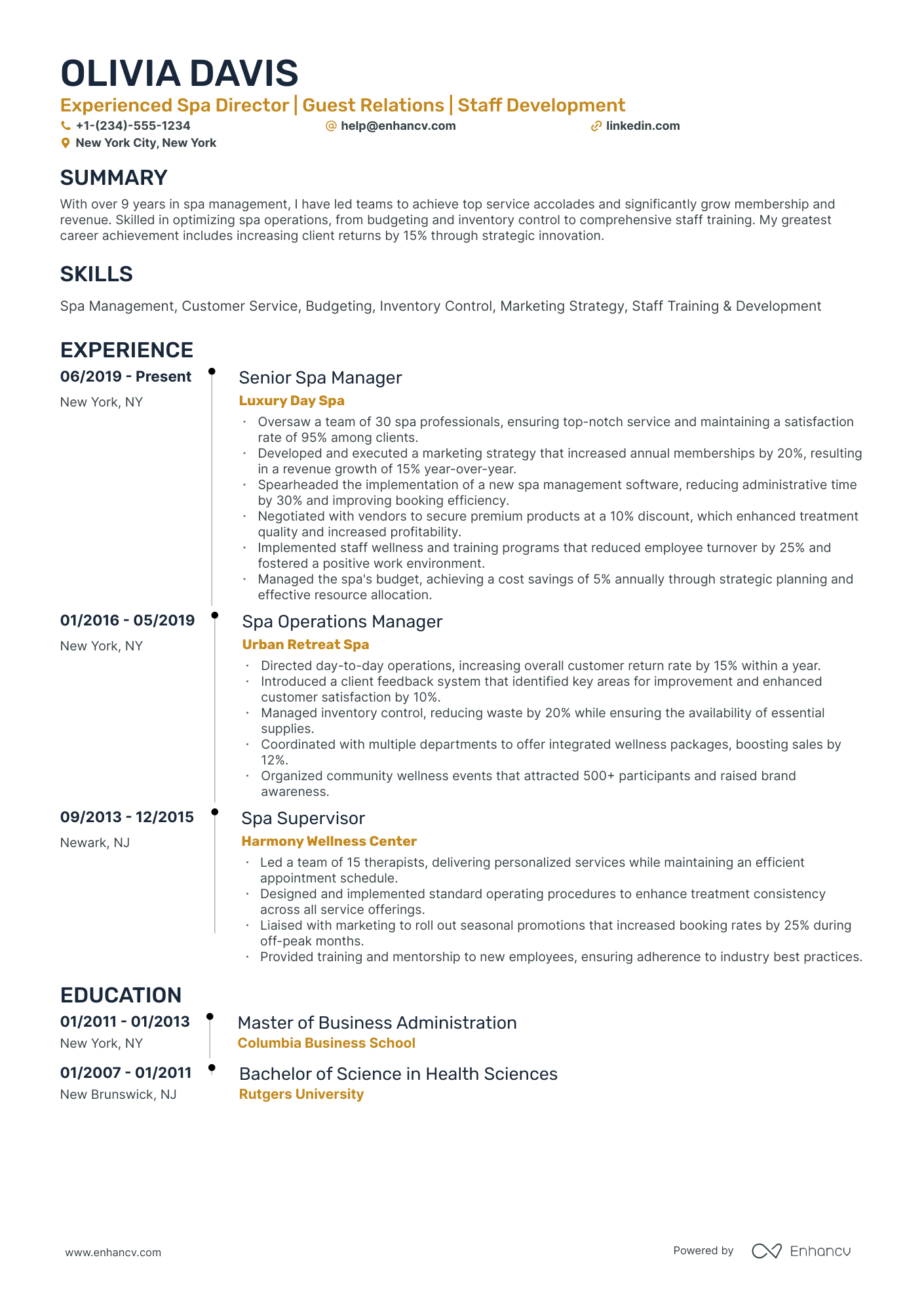 10 Spa Director Resume Examples & Guide for 2026
