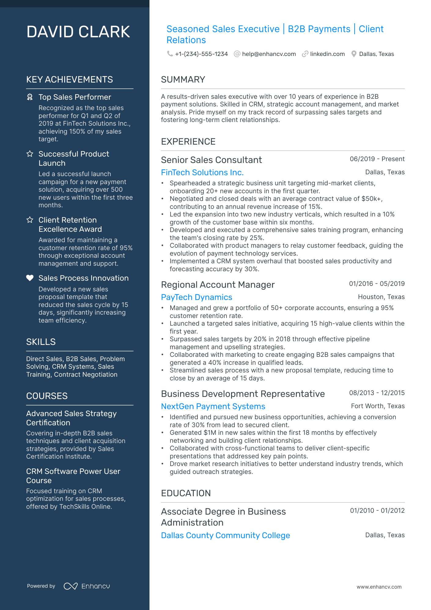 10 B2B Sales Resume Examples & Guide for 2025