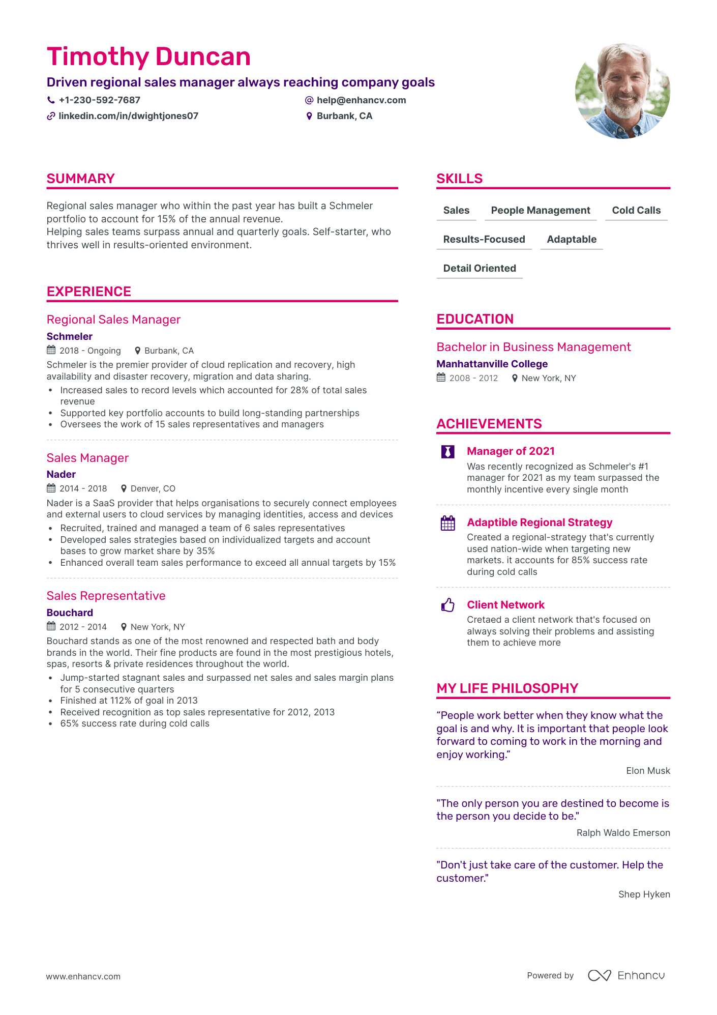 5 Regional Sales Manager Resume Examples Guide For 2024