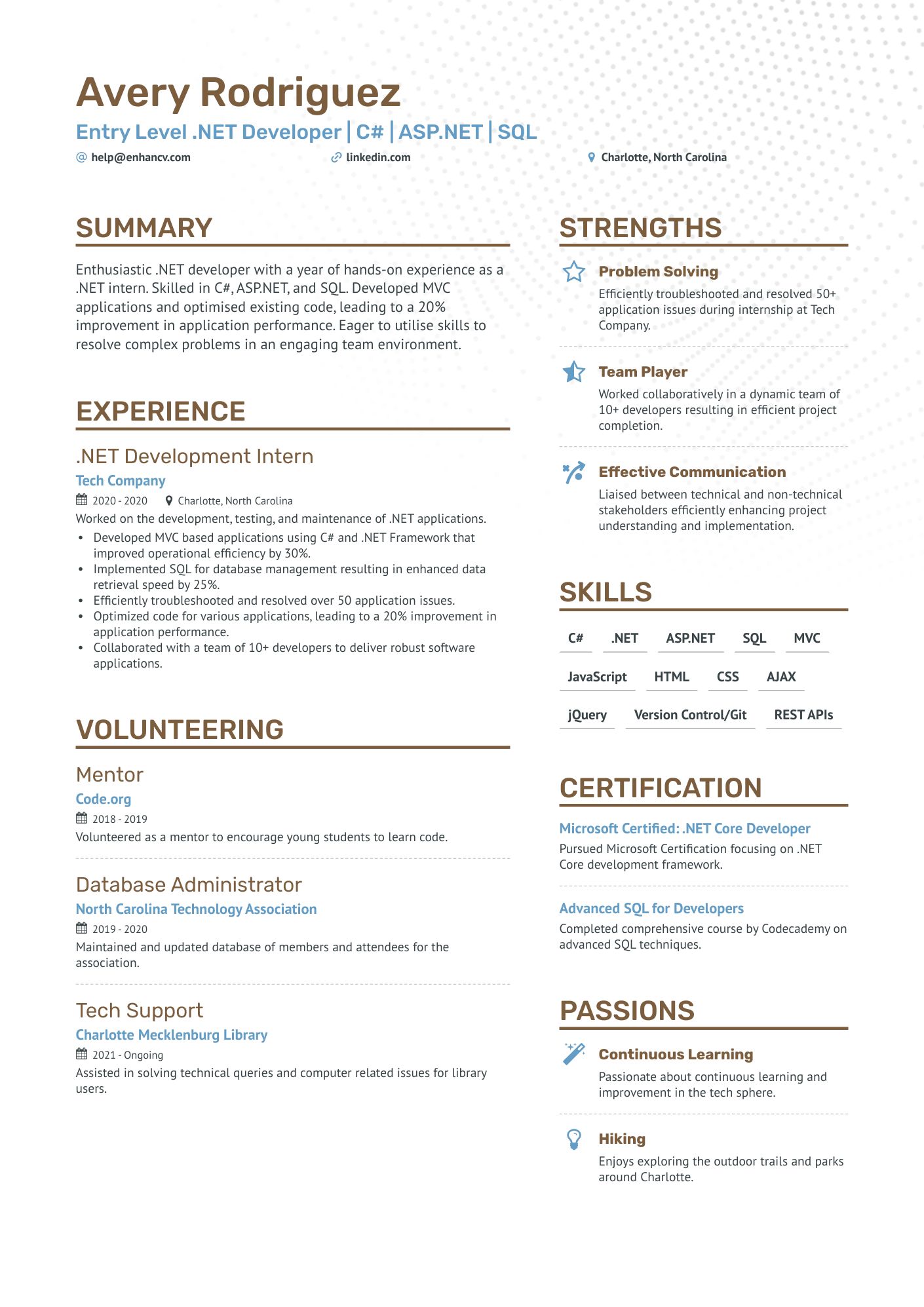 6 Net Developer Resume Examples & Guide for 2024