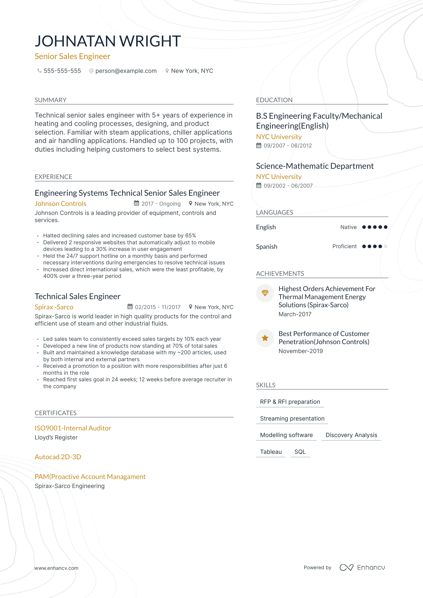 2 Sales Engineer Resume Examples & Guide for 2023