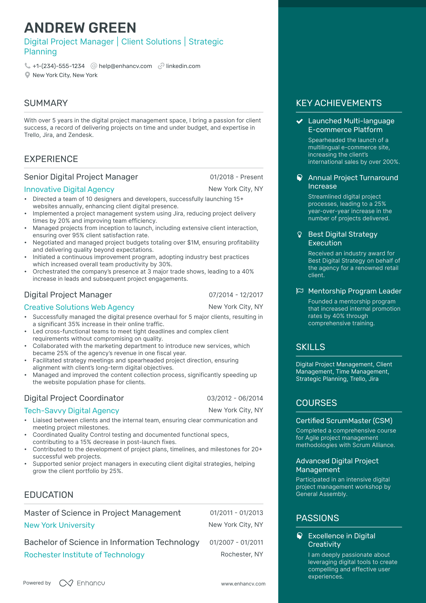 10 Digital Project Manager Resume Examples & Guide for 2026