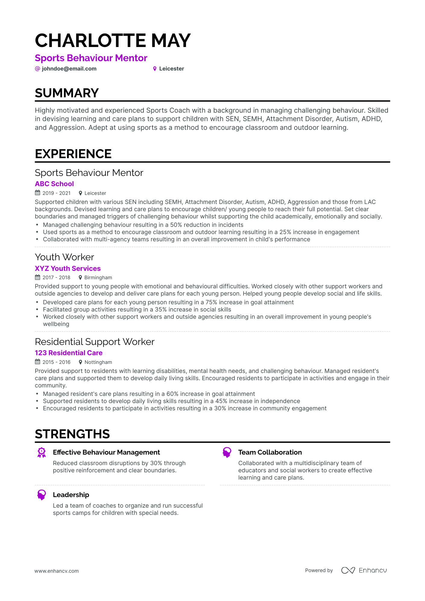 3 Sports Resume Examples & Guide for 2023