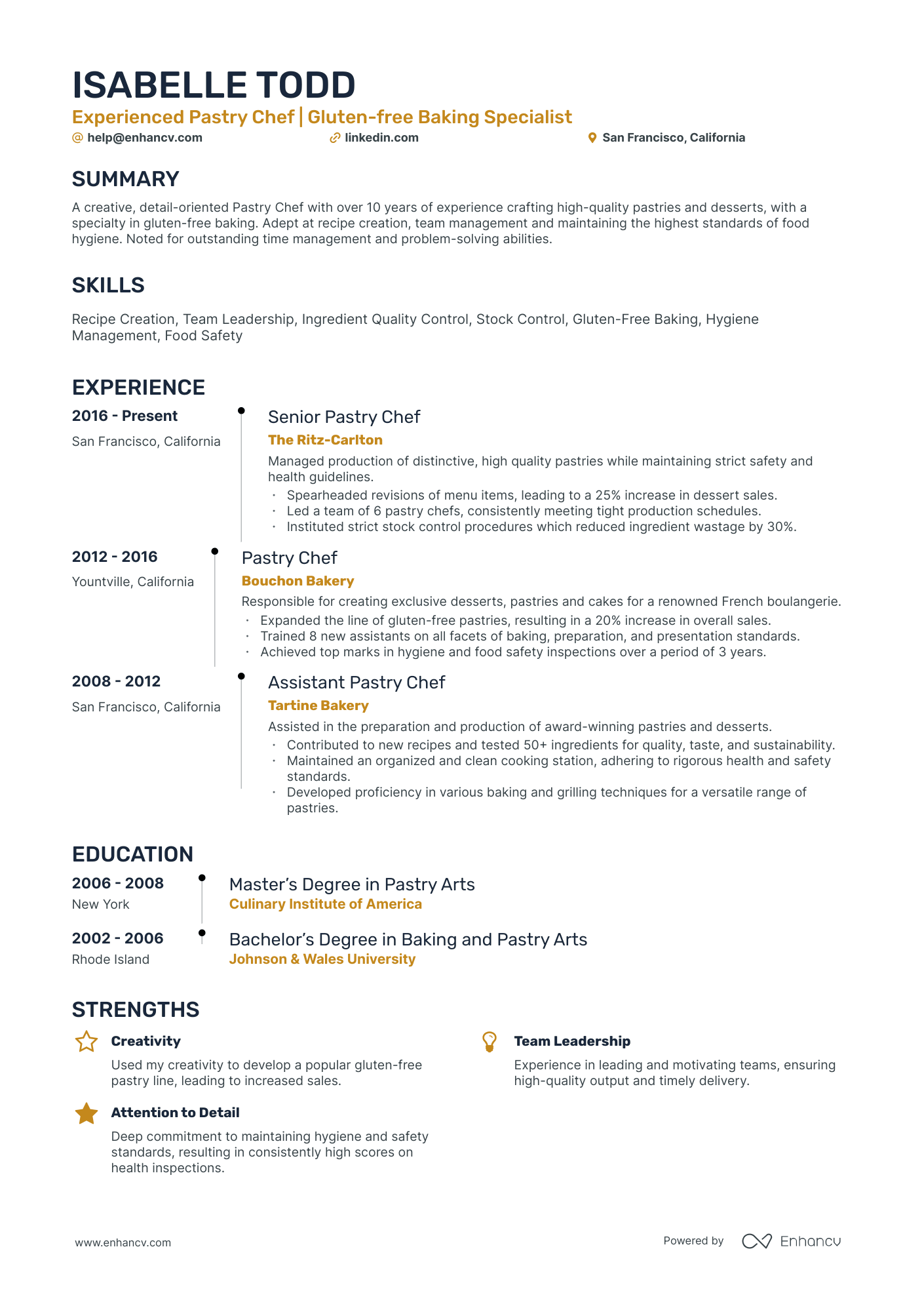 10 Pastry Chef Resume Examples & Guide for 2026