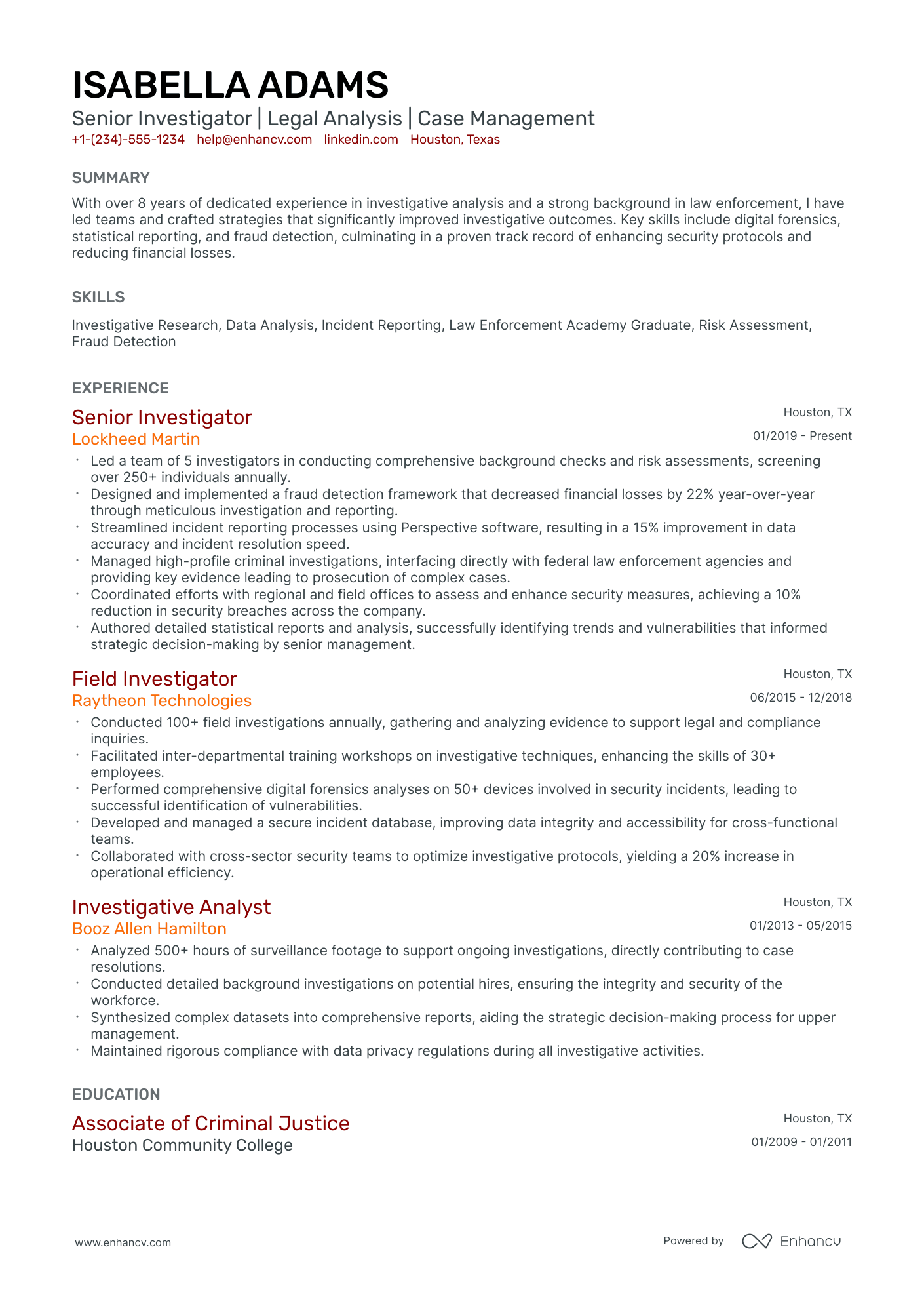 10 Investigator Resume Examples & Guide for 2025