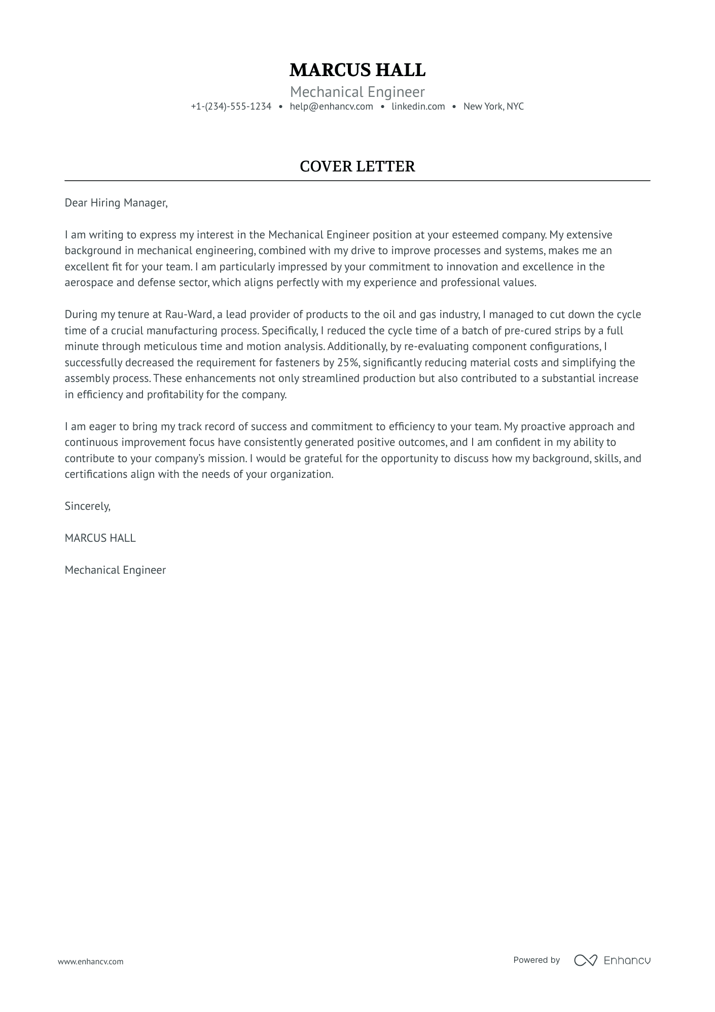 8 Professional Design Engineer Cover Letter Examples and Template for ...