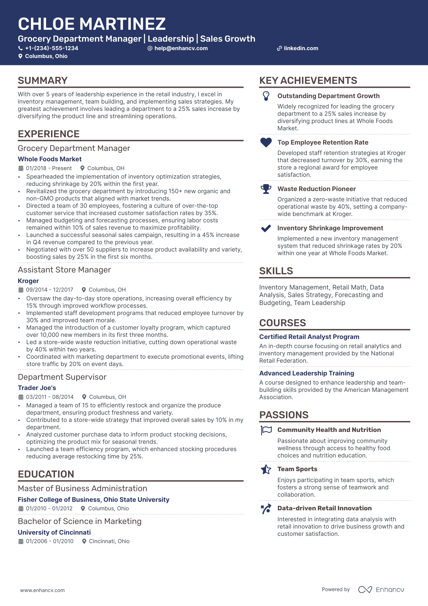 10 Grocery Store Manager Resume Examples & Guide for 2026