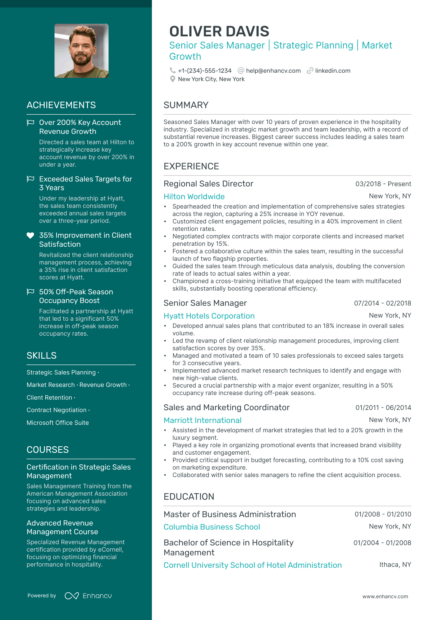 5 Hotel Sales Manager Resume Examples & Guide for 2024