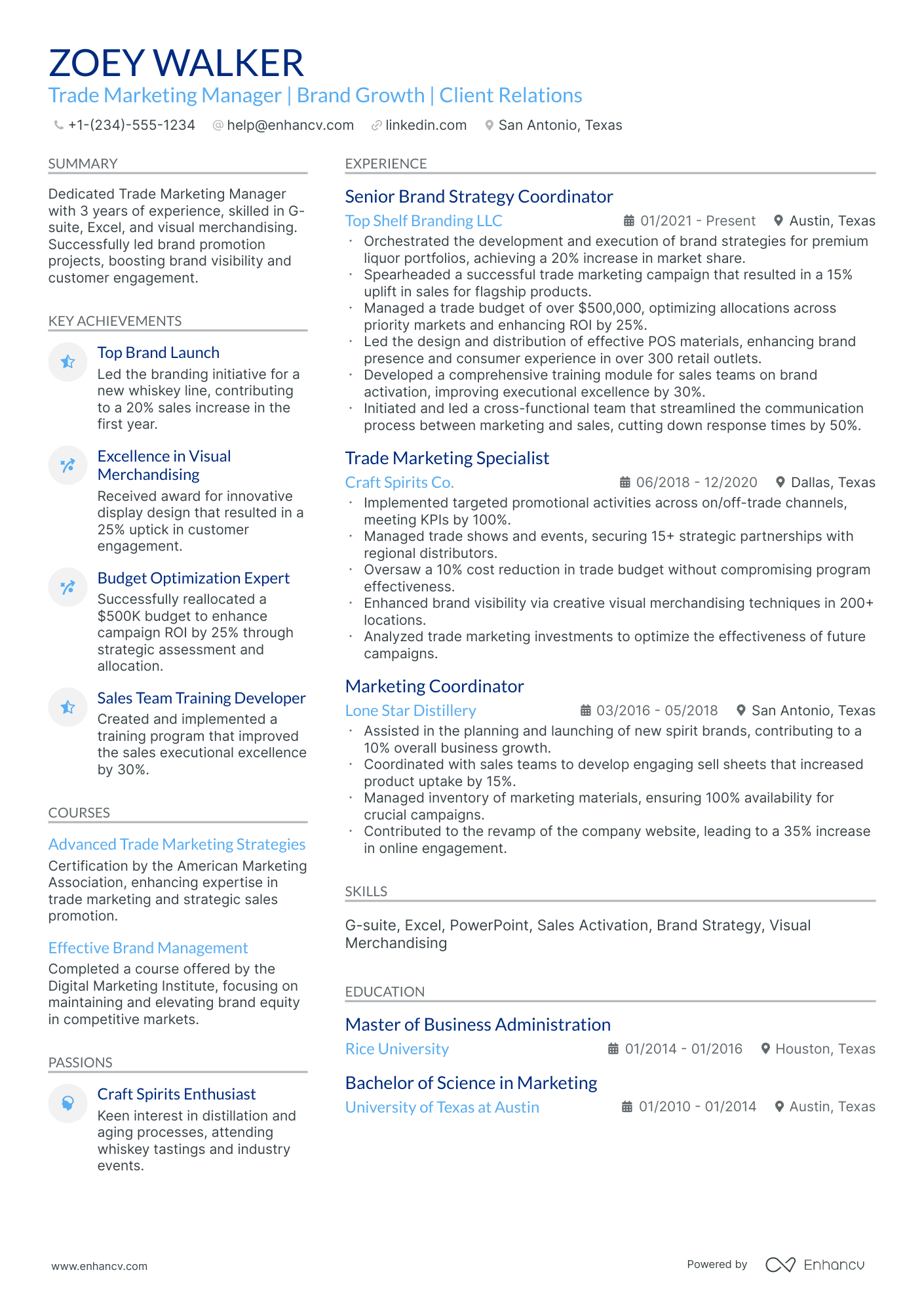 10 Trade Marketing Manager Resume Examples & Guide for 2026