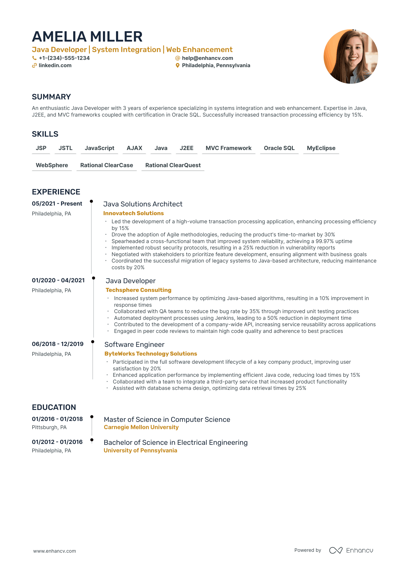 5 J2EE Developer Resume Examples & Guide for 2024