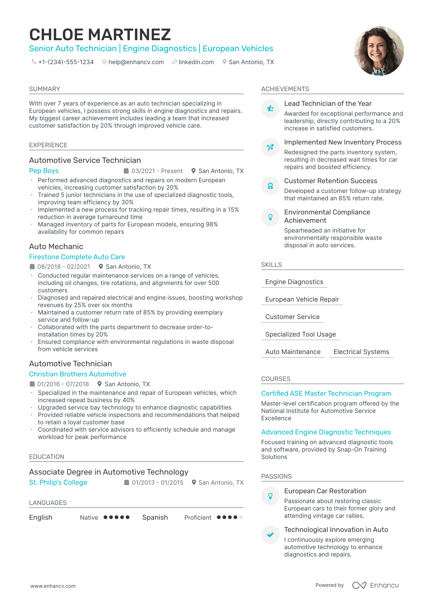 5 Automotive Technician Resume Examples & Guide for 2024
