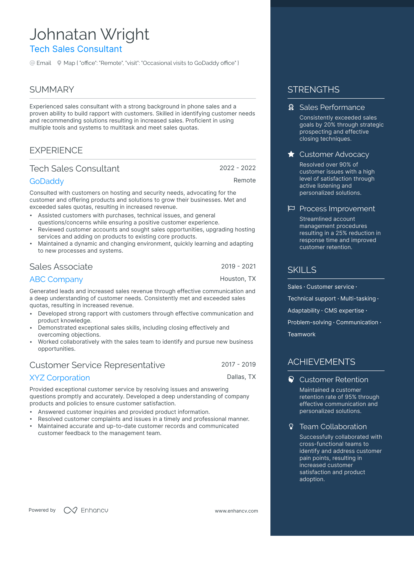 5 Tech Sales Resume Examples & Guide for 2024