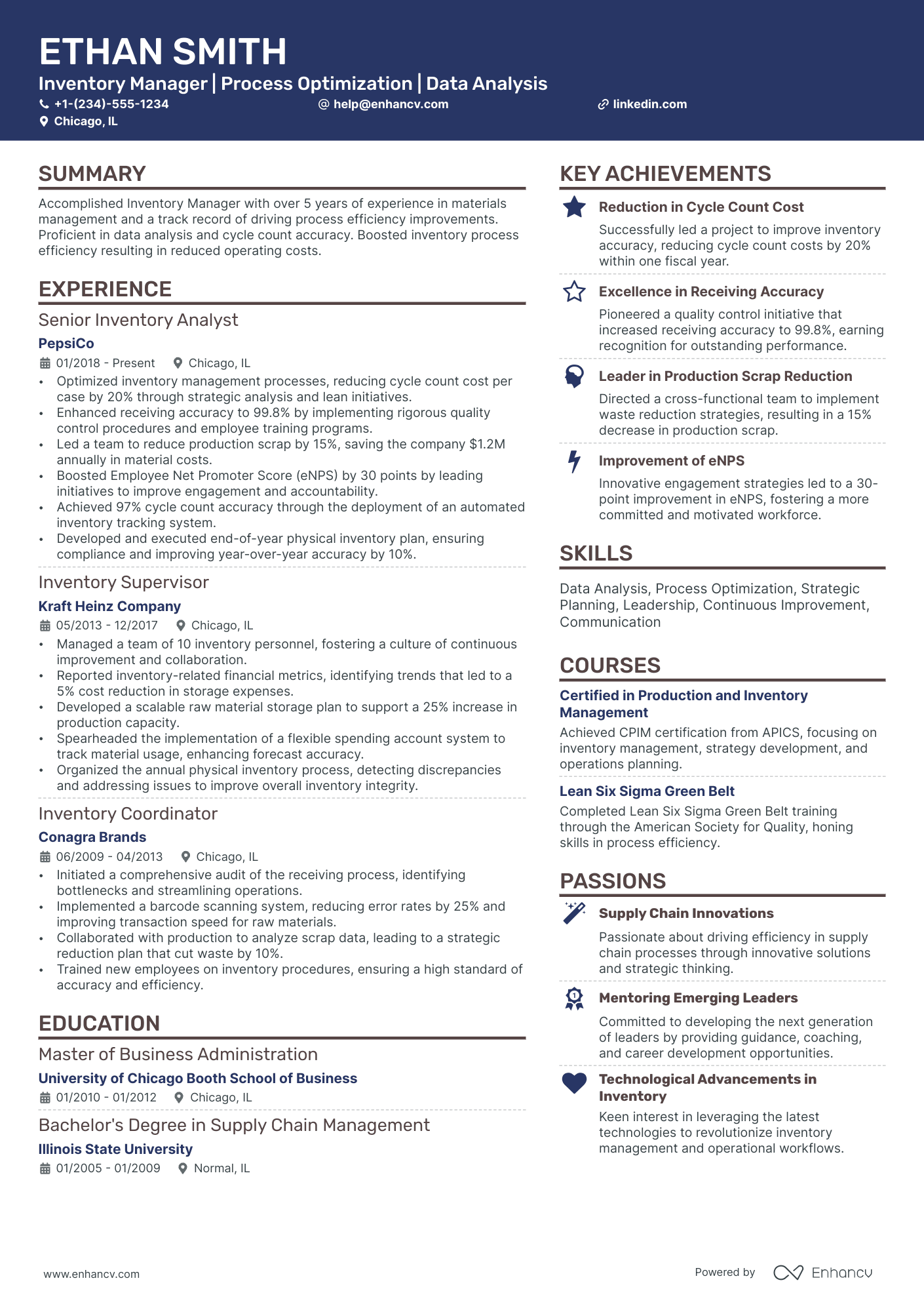 10 Inventory Manager Resume Examples & Guide for 2026